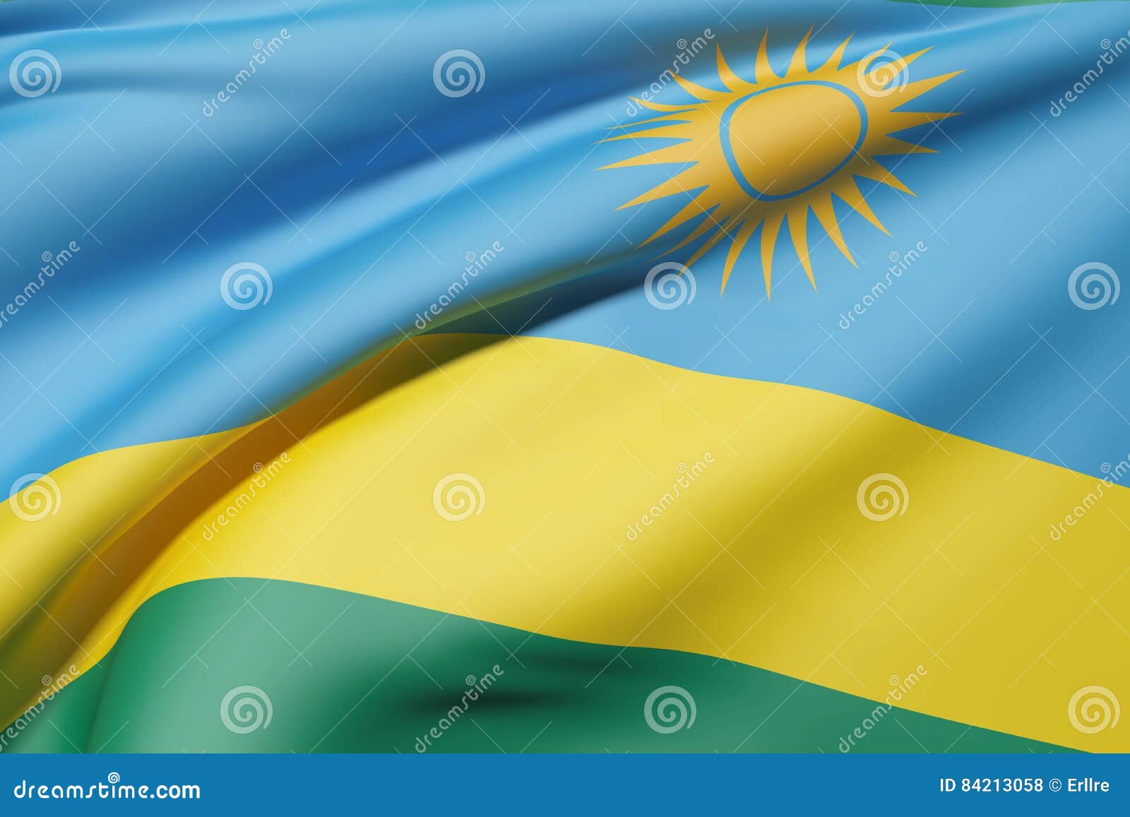 Republic of Rwanda Flag Waving Stock Illustration - Illustration of ...