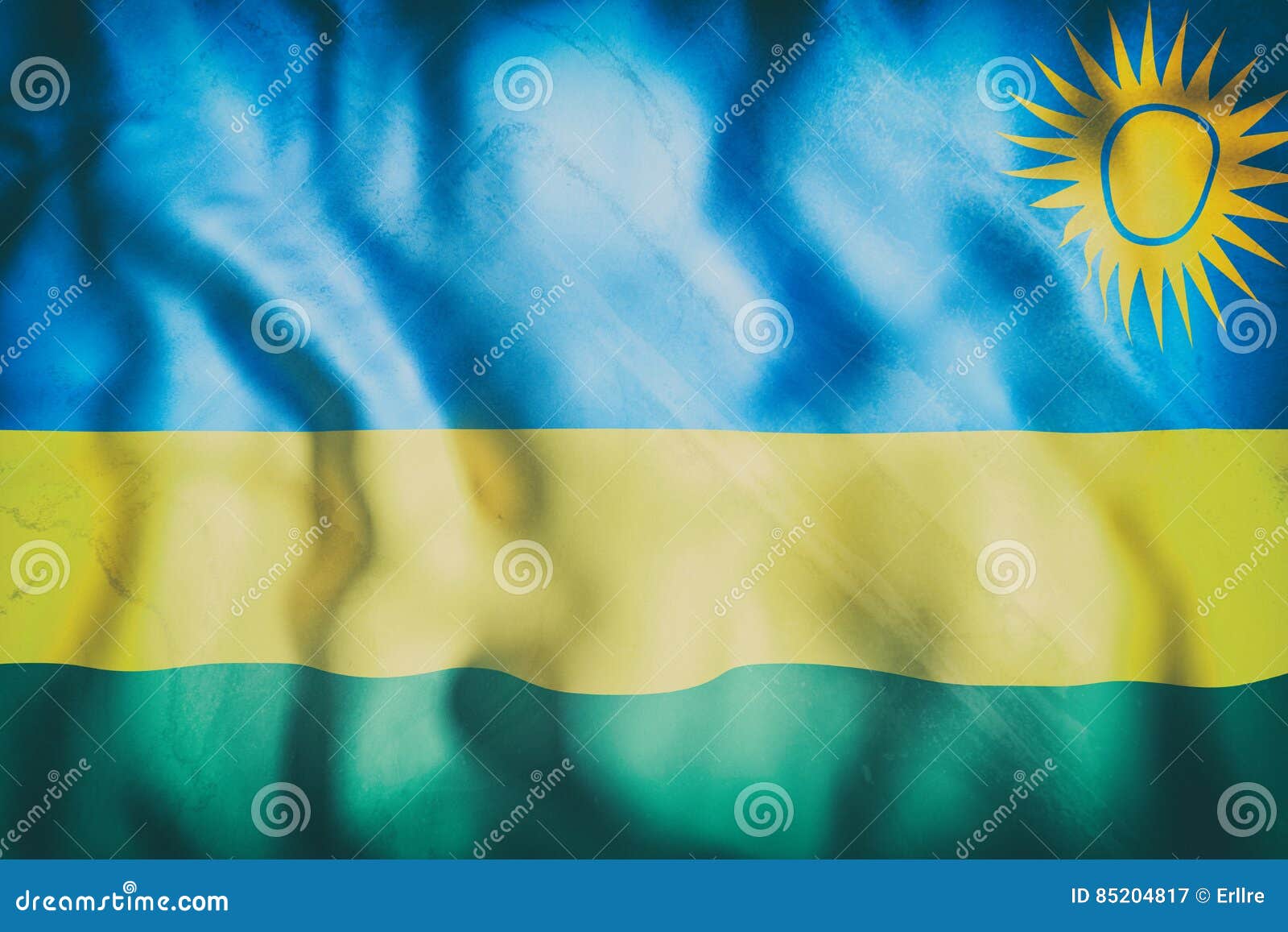 Republic of Rwanda Flag Waving Stock Illustration - Illustration of ...