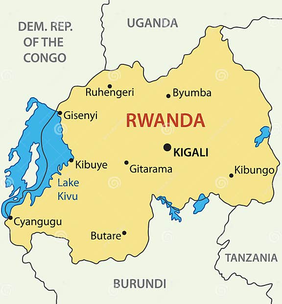 Republic of Rwanda - Vector Map Stock Vector - Illustration of rwandan ...