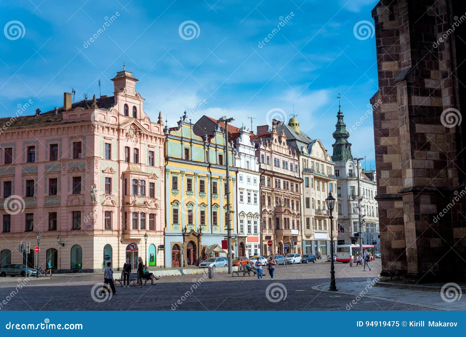 Plzen, Czech Republic - June 25, 2019: The Main Square In Pilsen ...
