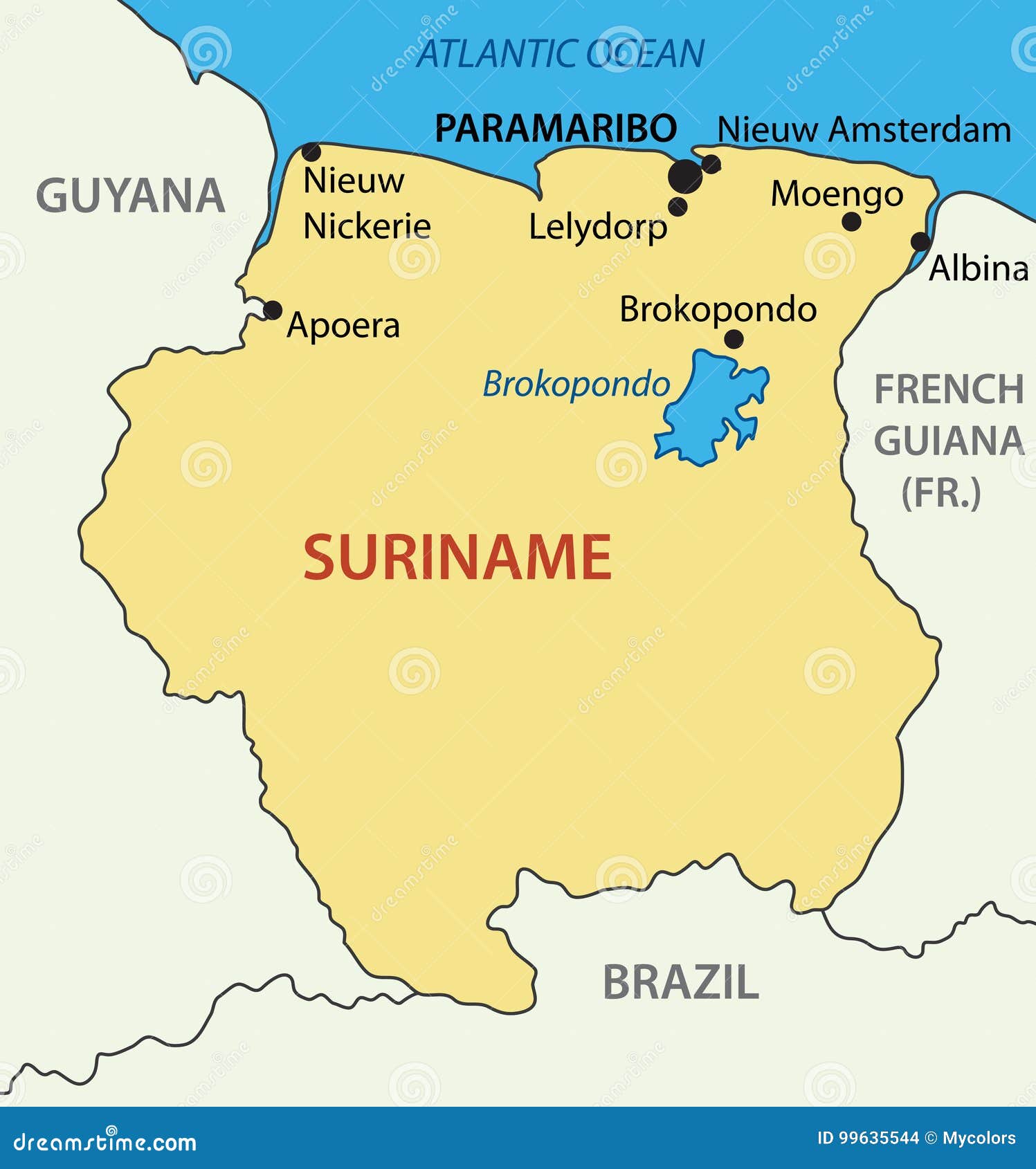 Republic of Suriname - Vector Map Stock Vector - Illustration of ... Republic of Suriname - Vector Map Stock Vector - Illustration of ...