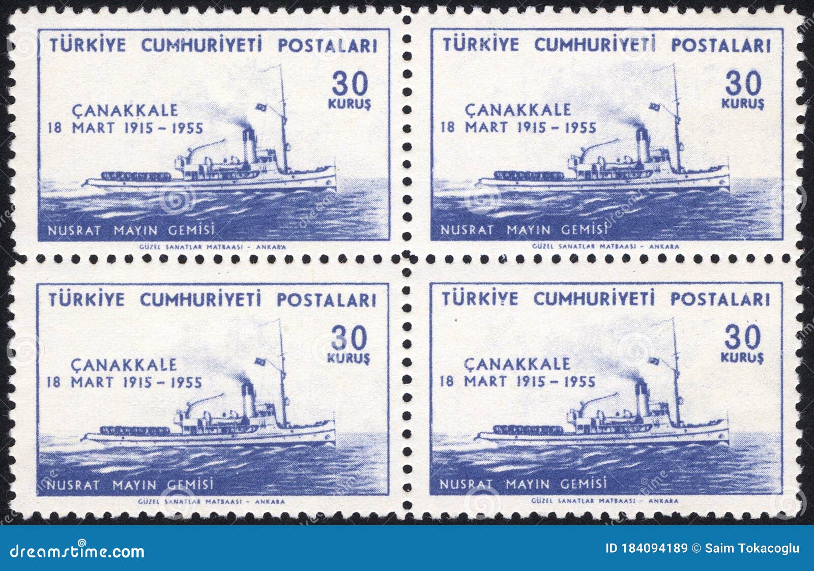 Republic of Turkey Historical Stamp. a Postage Stamp Printed in ...