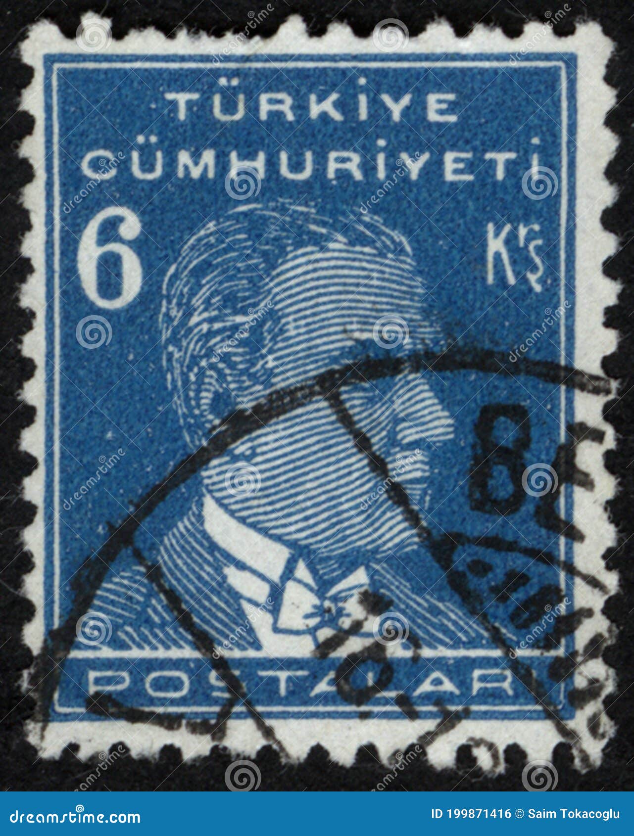 Republic of Turkey Historical Stamp. a Postage Stamp Printed in ...