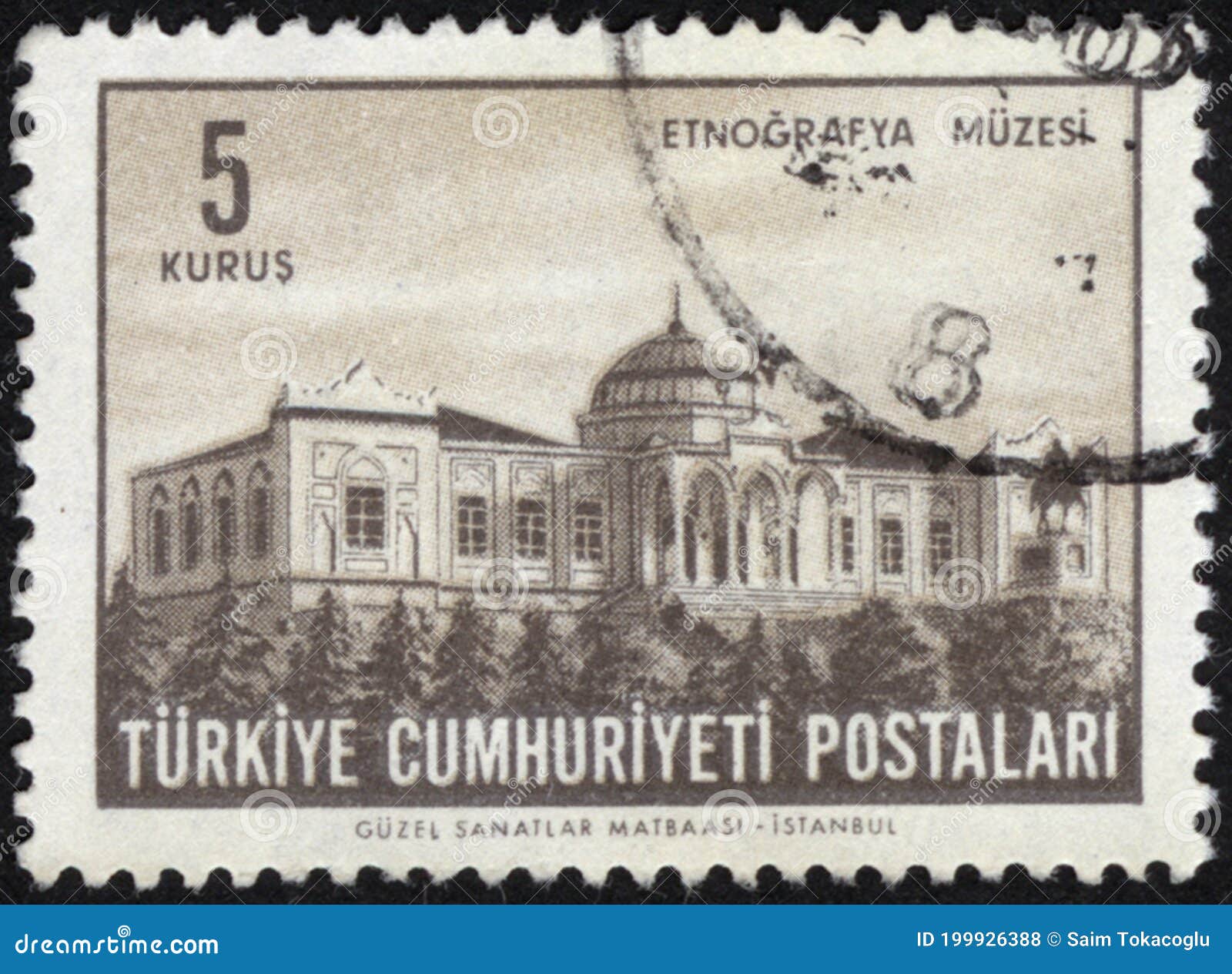 Republic of Turkey Historical Stamp. a Postage Stamp Printed in ...