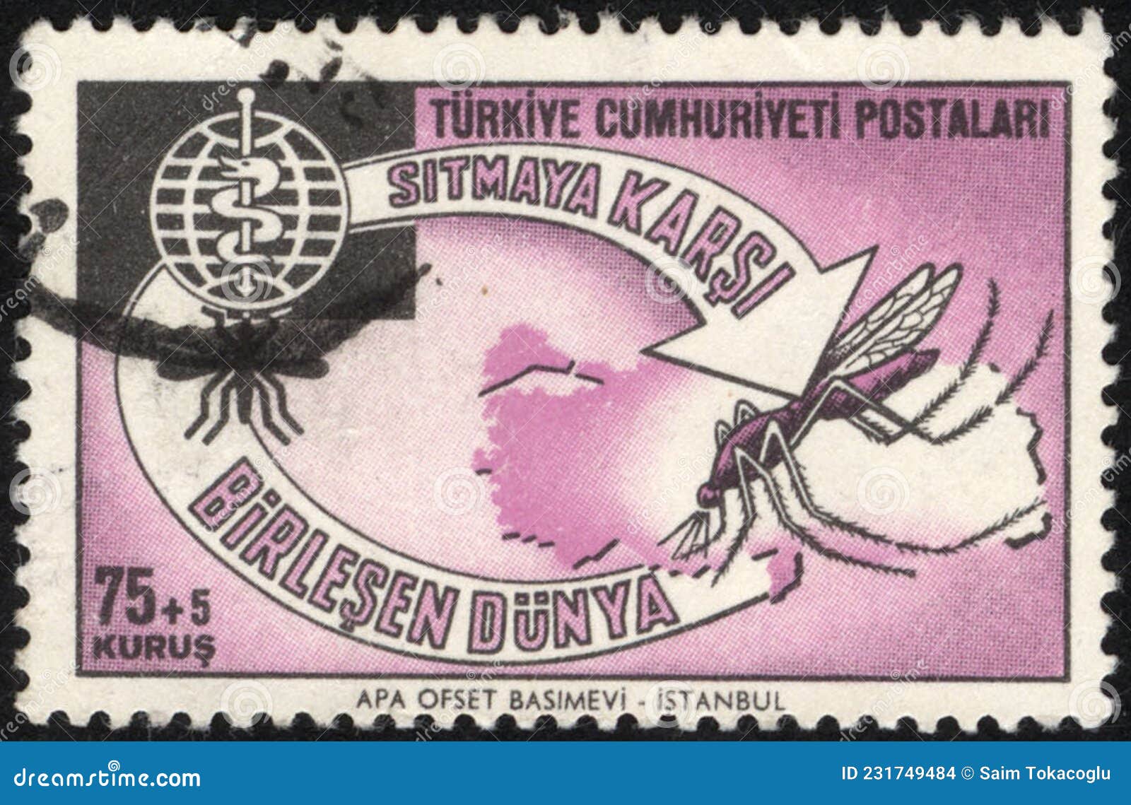 Republic of Turkey Postage Stamp. Editorial Stock Image - Image of ...
