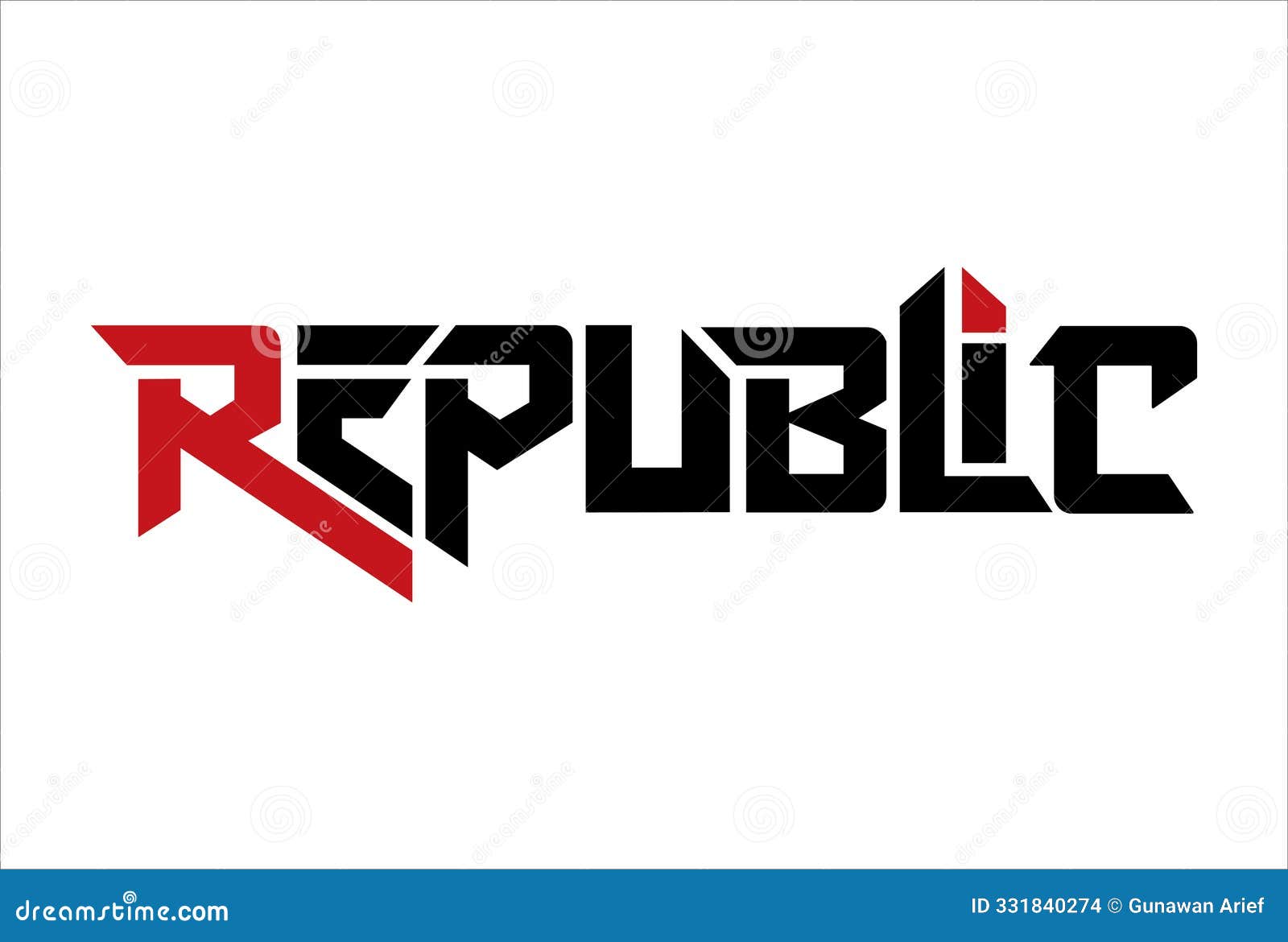 Republic Typography Logo Icon Design Stock Vector - Illustration of ...