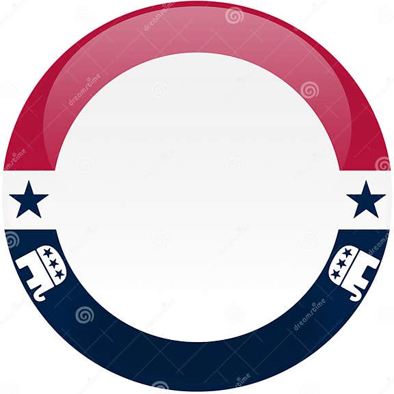Republican Button with Small Logos Editorial Stock Image - Illustration ...