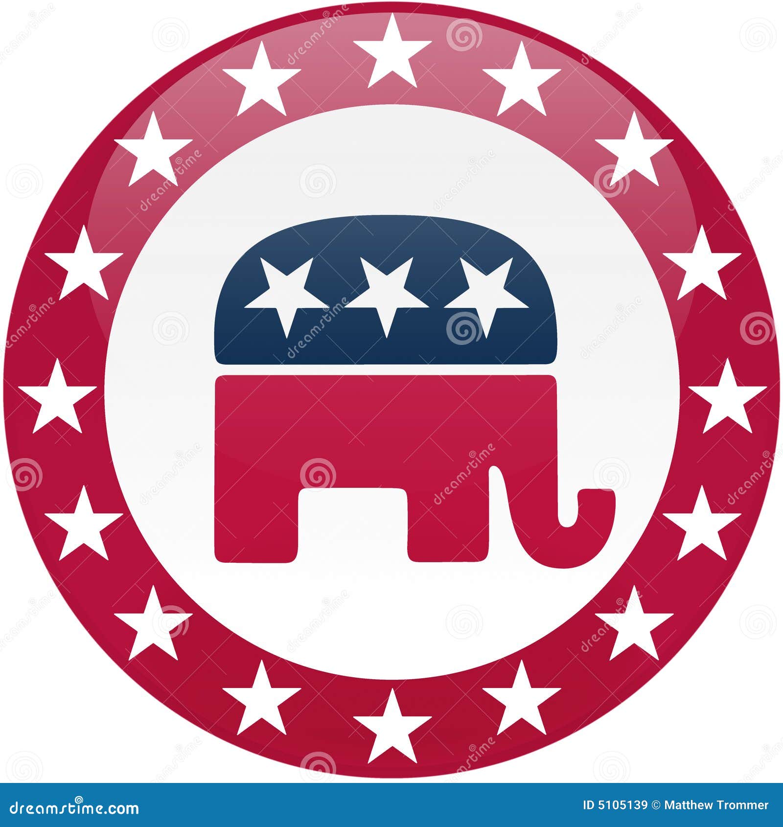 Republican Button - White and Red Editorial Stock Image - Illustration ...