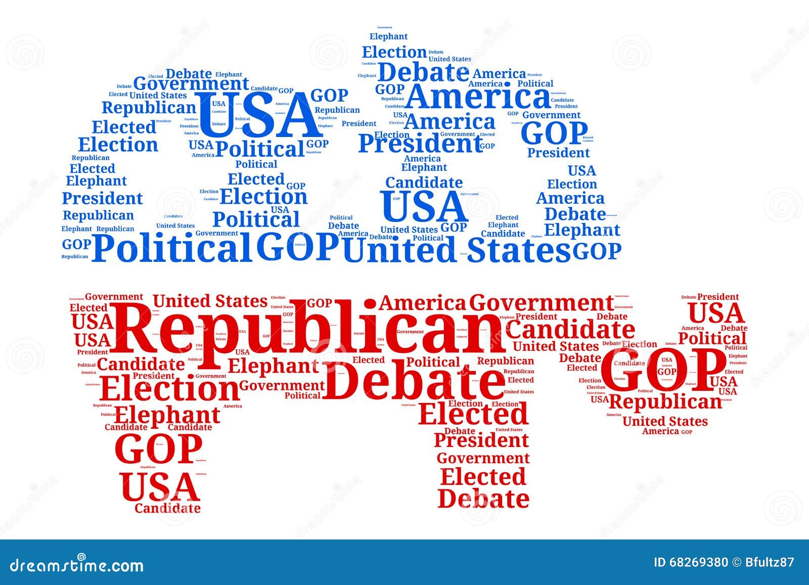 Republican Debate Word Cloud in Elephant Editorial Image - Illustration ...