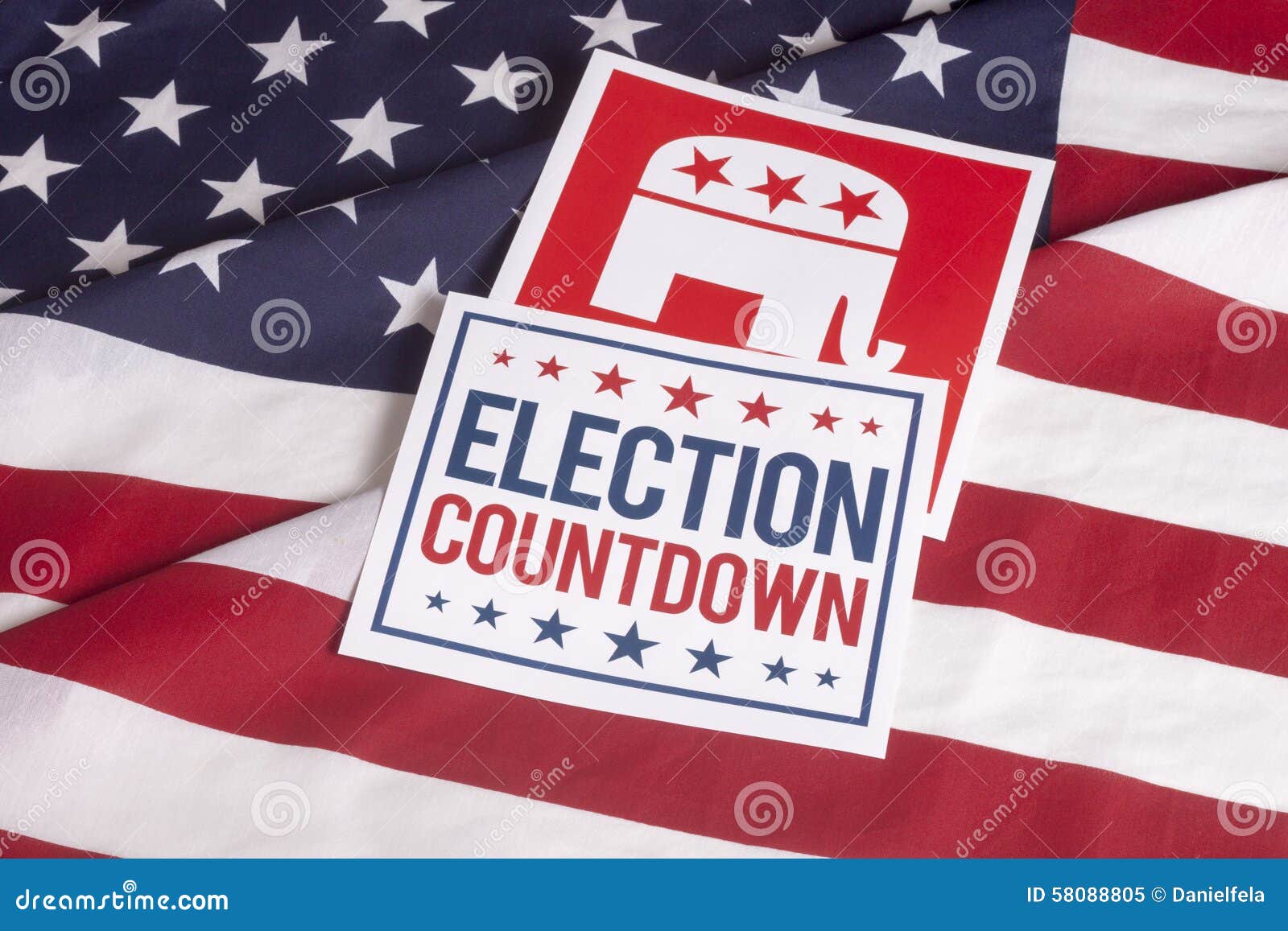 Republican Election Vote Countdown and American Flag Editorial Image ...
