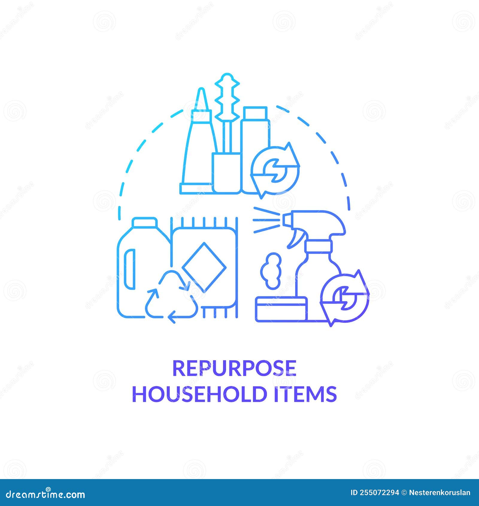 Repurpose Household Items Blue Gradient Concept Icon Stock Vector ... Repurpose Household Items Blue Gradient Concept Icon Stock Vector ...