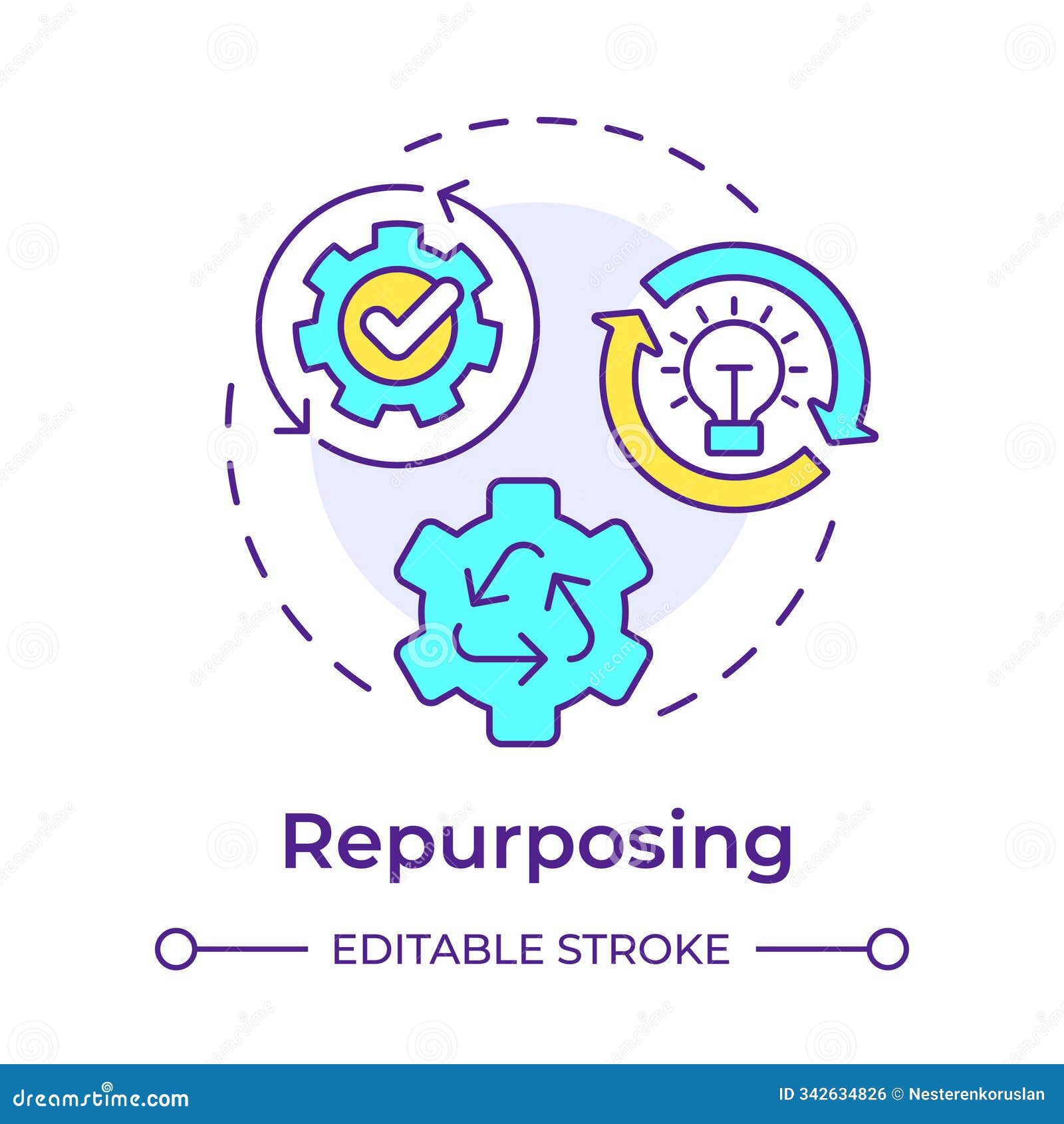 Repurposing Multi Color Concept Icon Stock Illustration - Illustration ...