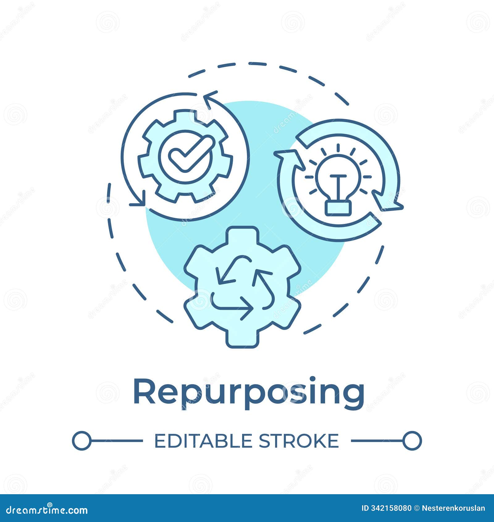 Repurposing Soft Blue Concept Icon Stock Illustration - Illustration of ...