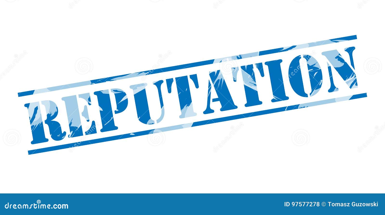 Reputation blue stamp stock illustration. Illustration of banner - 97577278