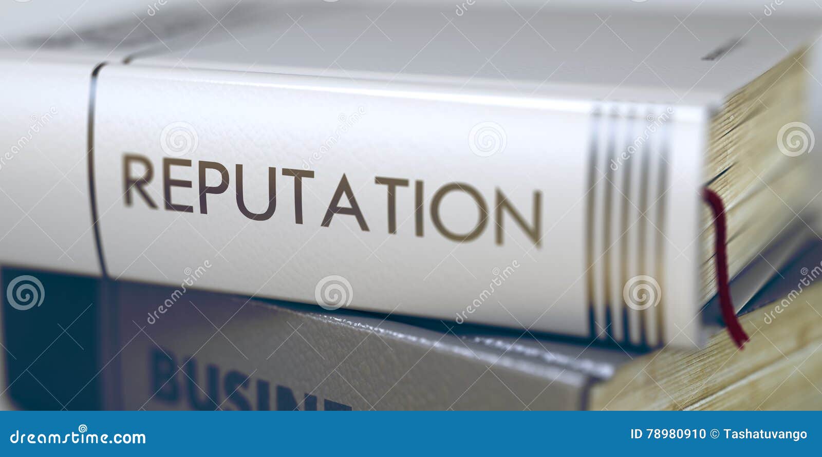Reputation. Book Title on the Spine. 3D. Stock Photo - Image of fame ...