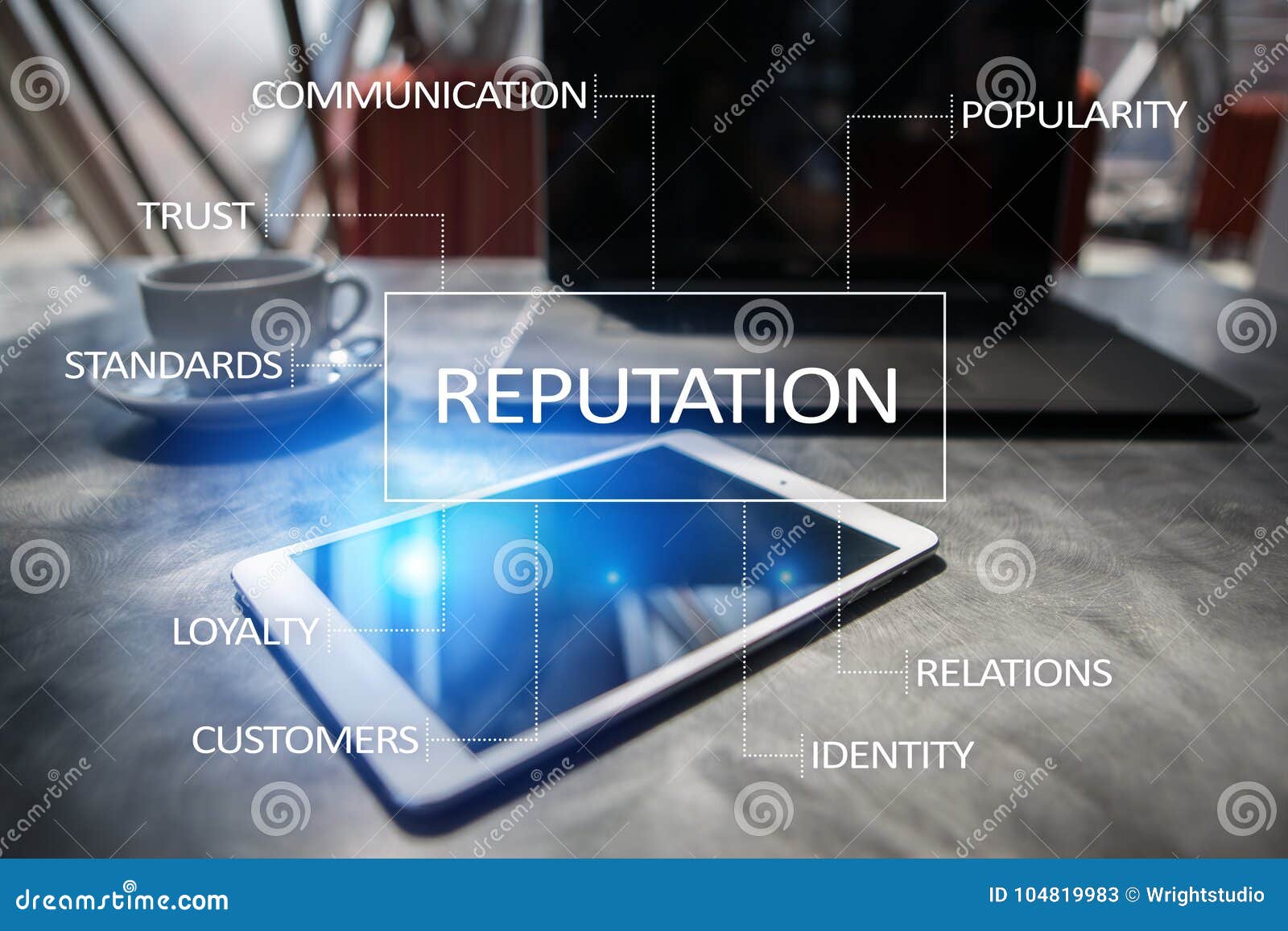 Reputation and Customer Relationship Business Concept on Virtual Screen ...