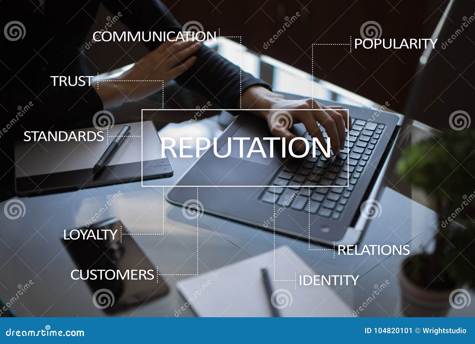 Reputation and Customer Relationship Business Concept on Virtual Screen ...