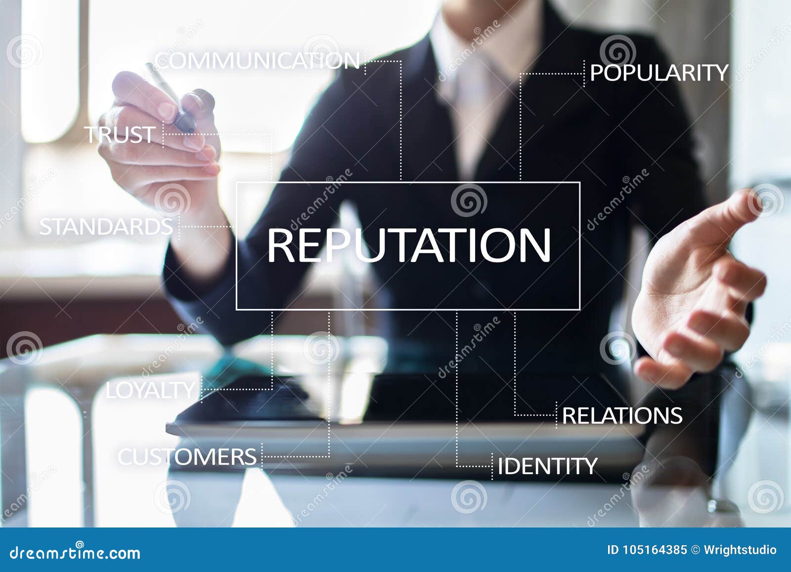 Reputation and Customer Relationship Business Concept on Virtual Screen ...
