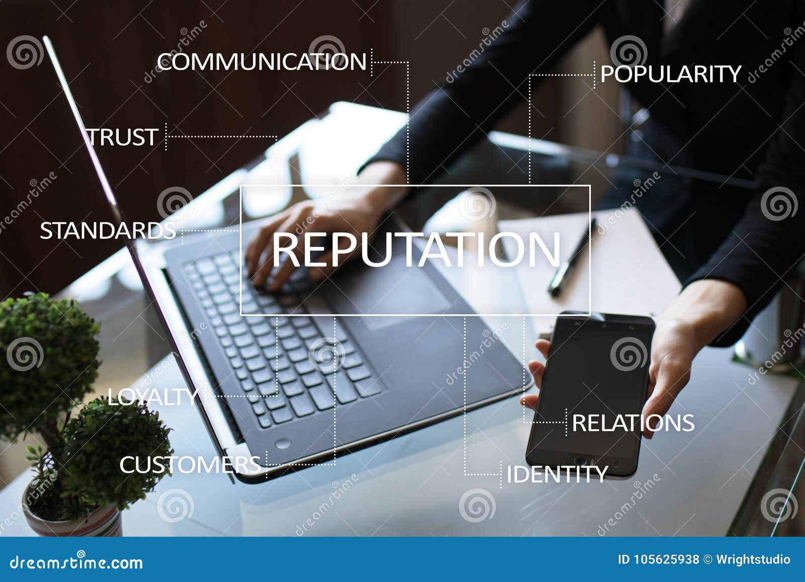 Reputation and Customer Relationship Business Concept on Virtual Screen ...
