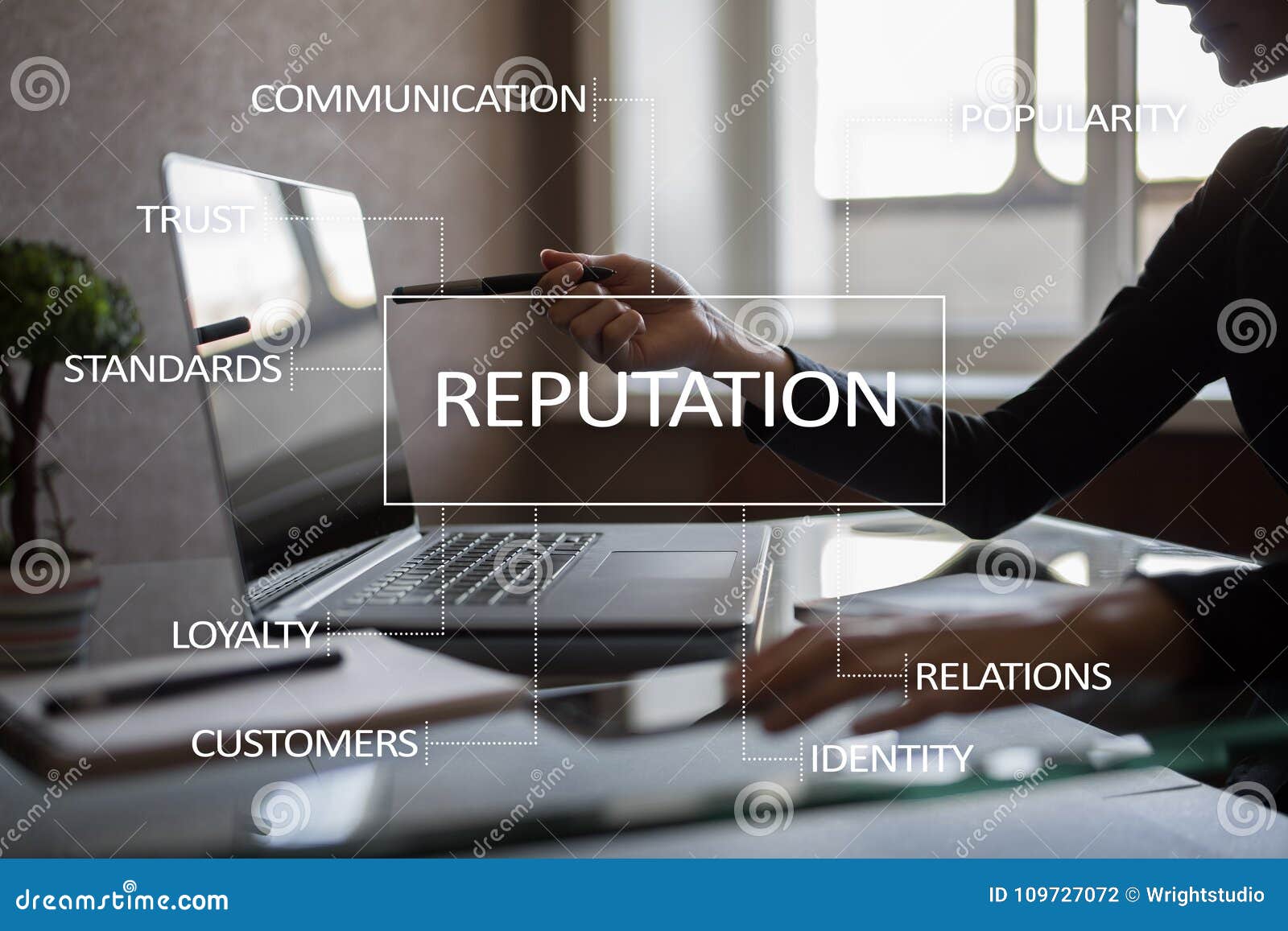 Reputation and Customer Relationship Business Concept on Virtual Screen ...