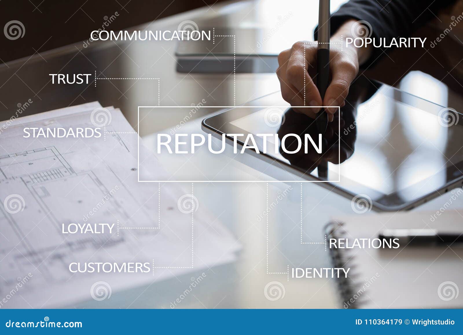 Reputation and Customer Relationship Business Concept on Virtual Screen ...