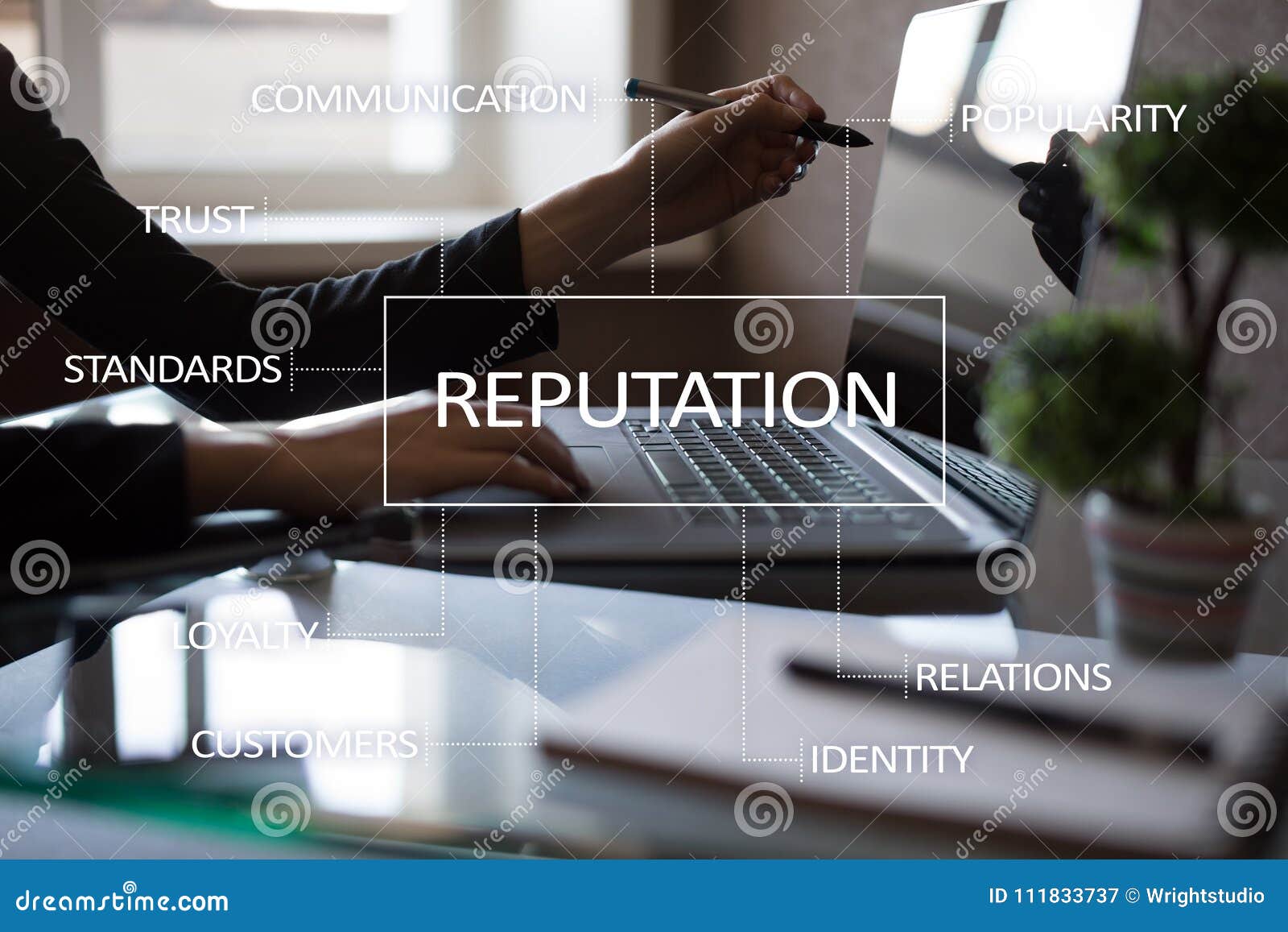 Reputation and Customer Relationship Business Concept on Virtual Screen ...