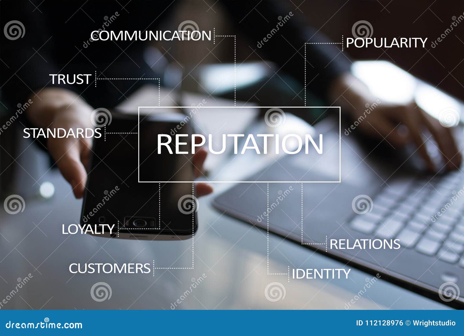 Reputation and Customer Relationship Business Concept on Virtual Screen ...