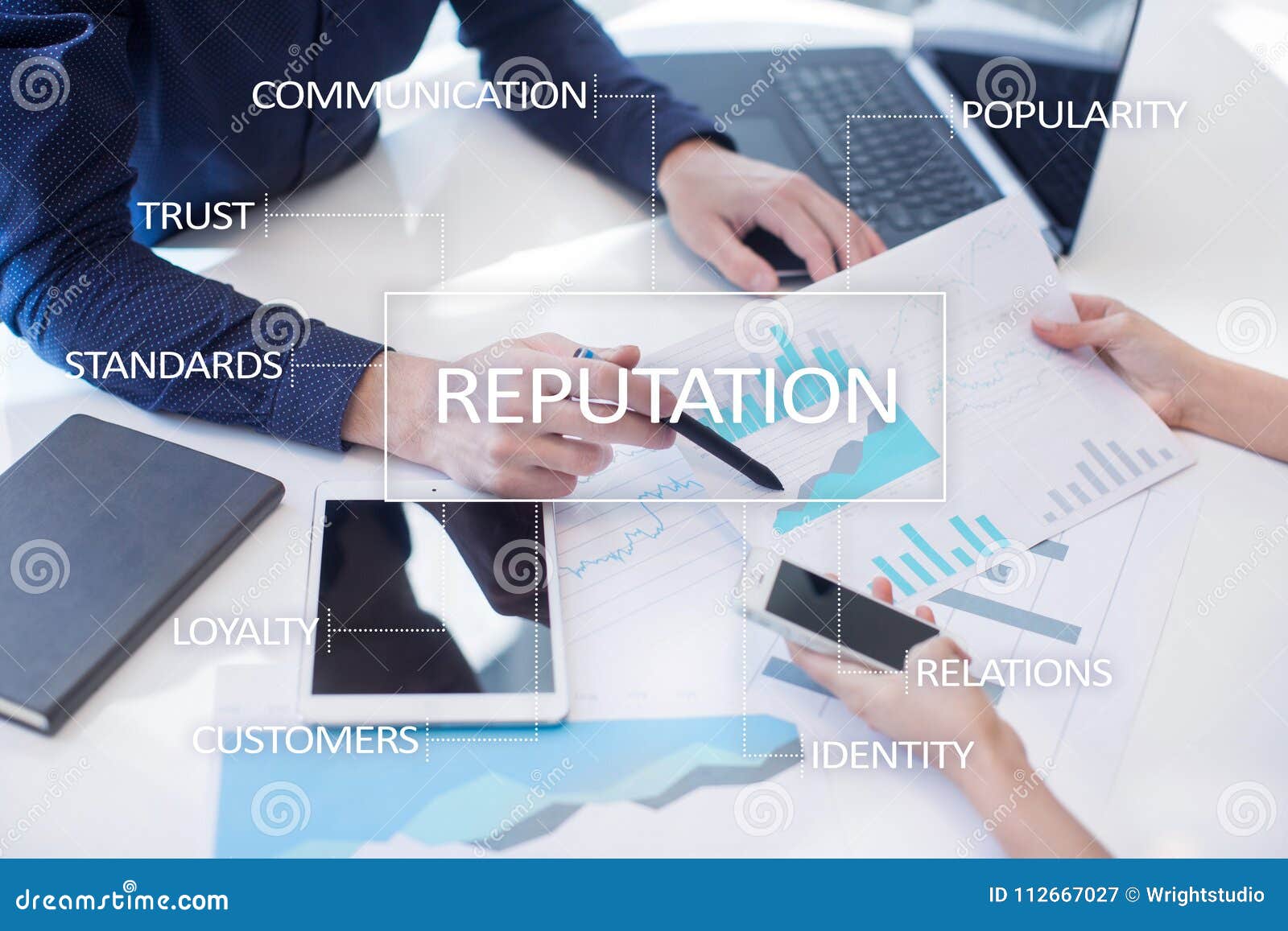 Reputation and Customer Relationship Business Concept on Virtual Screen ...