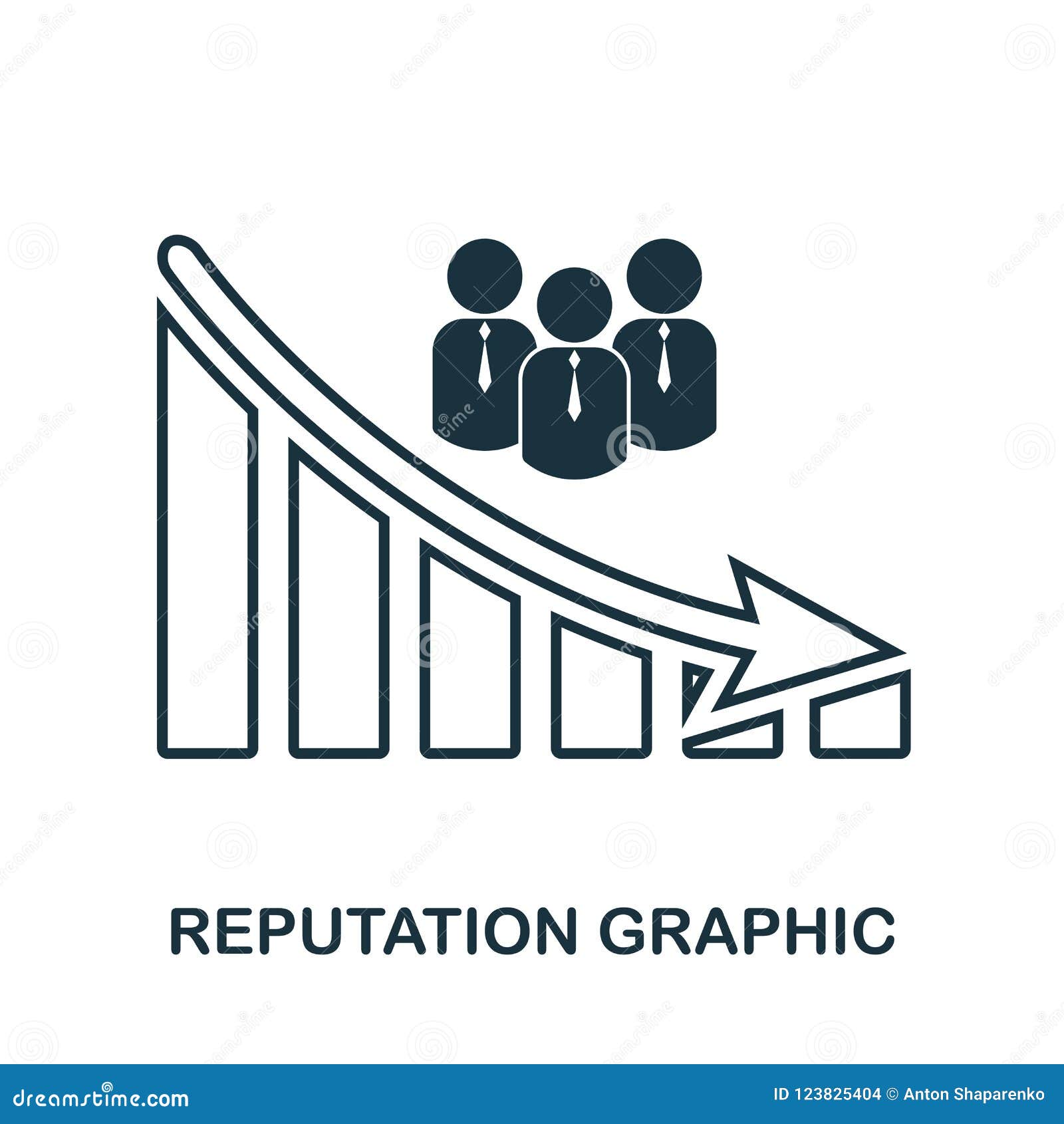 Reputation Decrease Graphic Icon. Mobile App, Printing, Web Site Icon. Simple Element Sing Stock ...