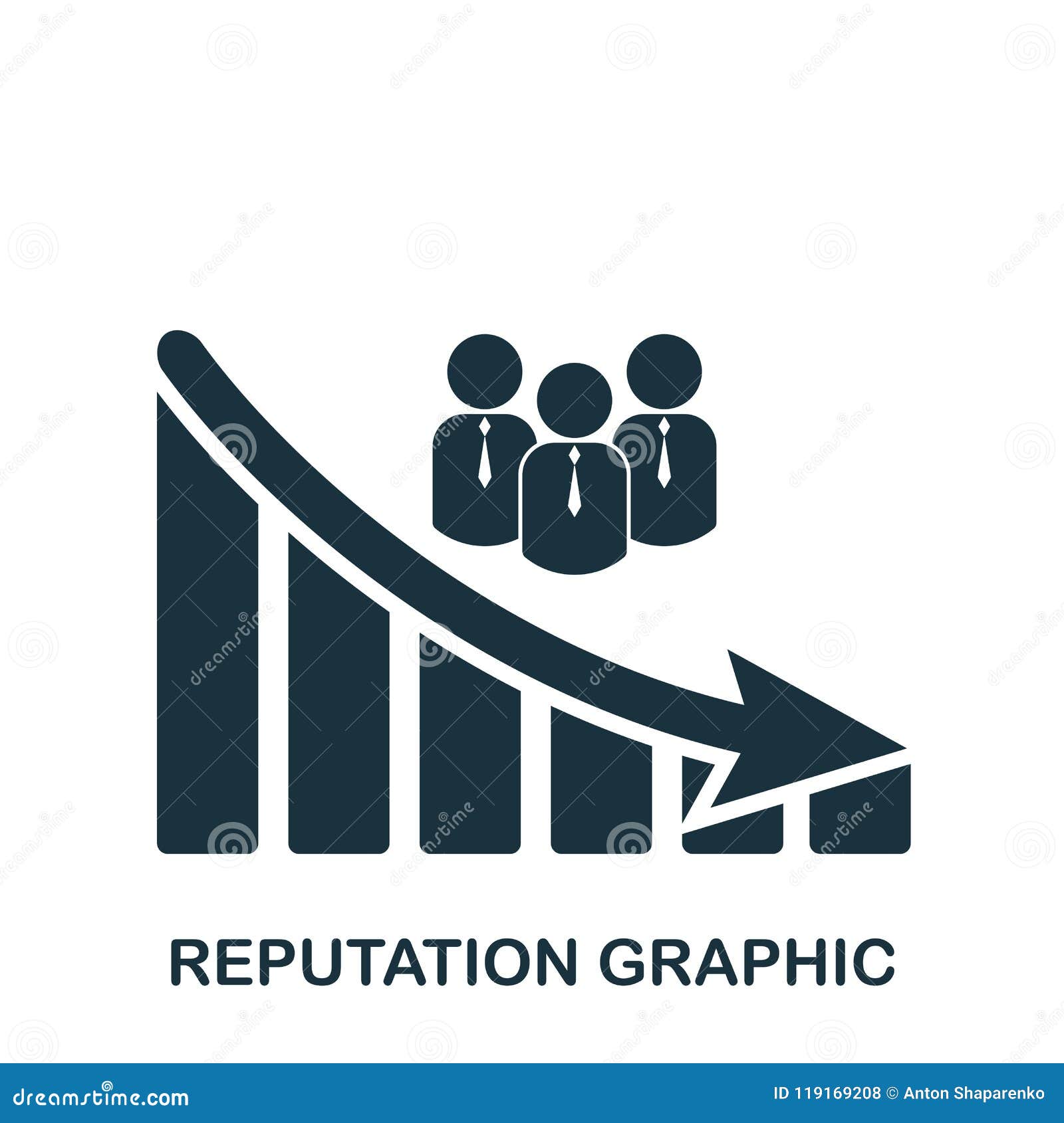 Reputation Decrease Graphic Icon. Mobile App, Printing, Web Site Icon. Simple Element Sing Stock ...