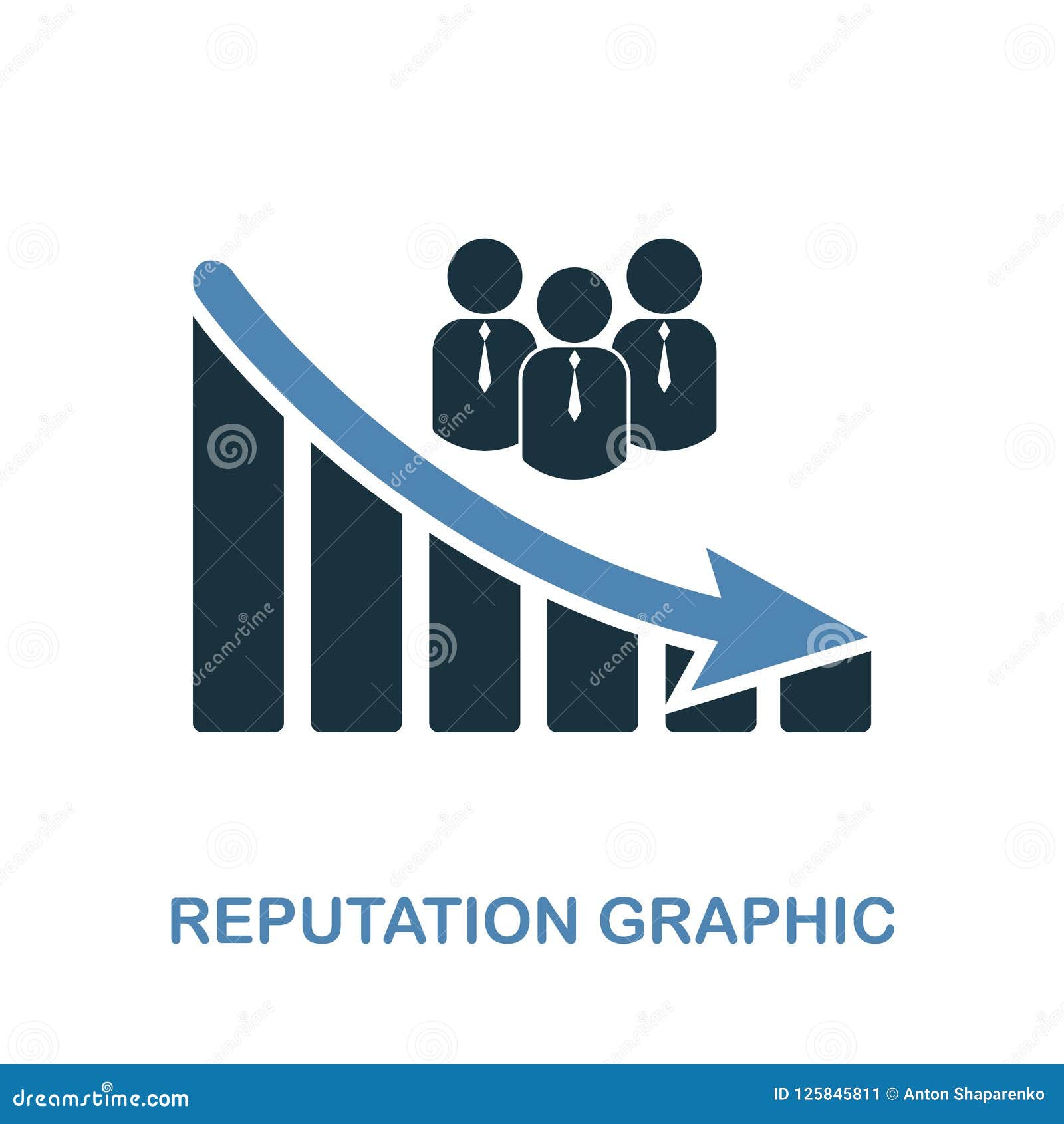 Reputation Decrease Graphic Icon. Monochrome Style Design from Diagram ...