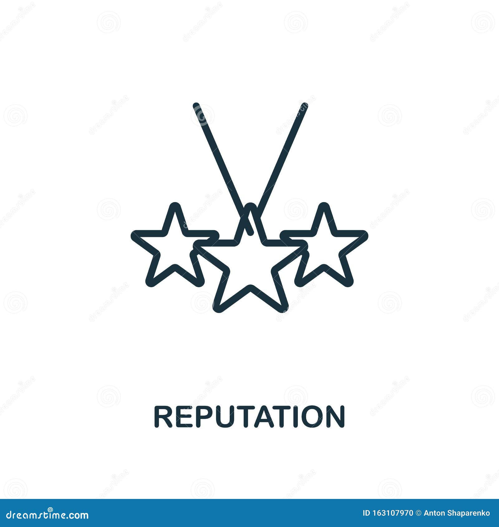 Reputation Icon Outline Style. Thin Line Creative Reputation Icon for ...