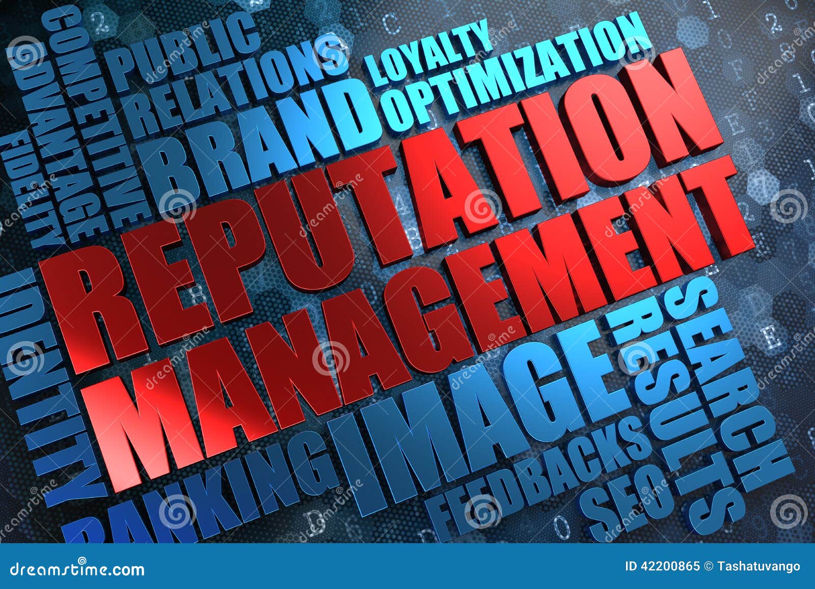 Reputation Management - Red -Blue Wordcloud. Stock Image - Image of ...