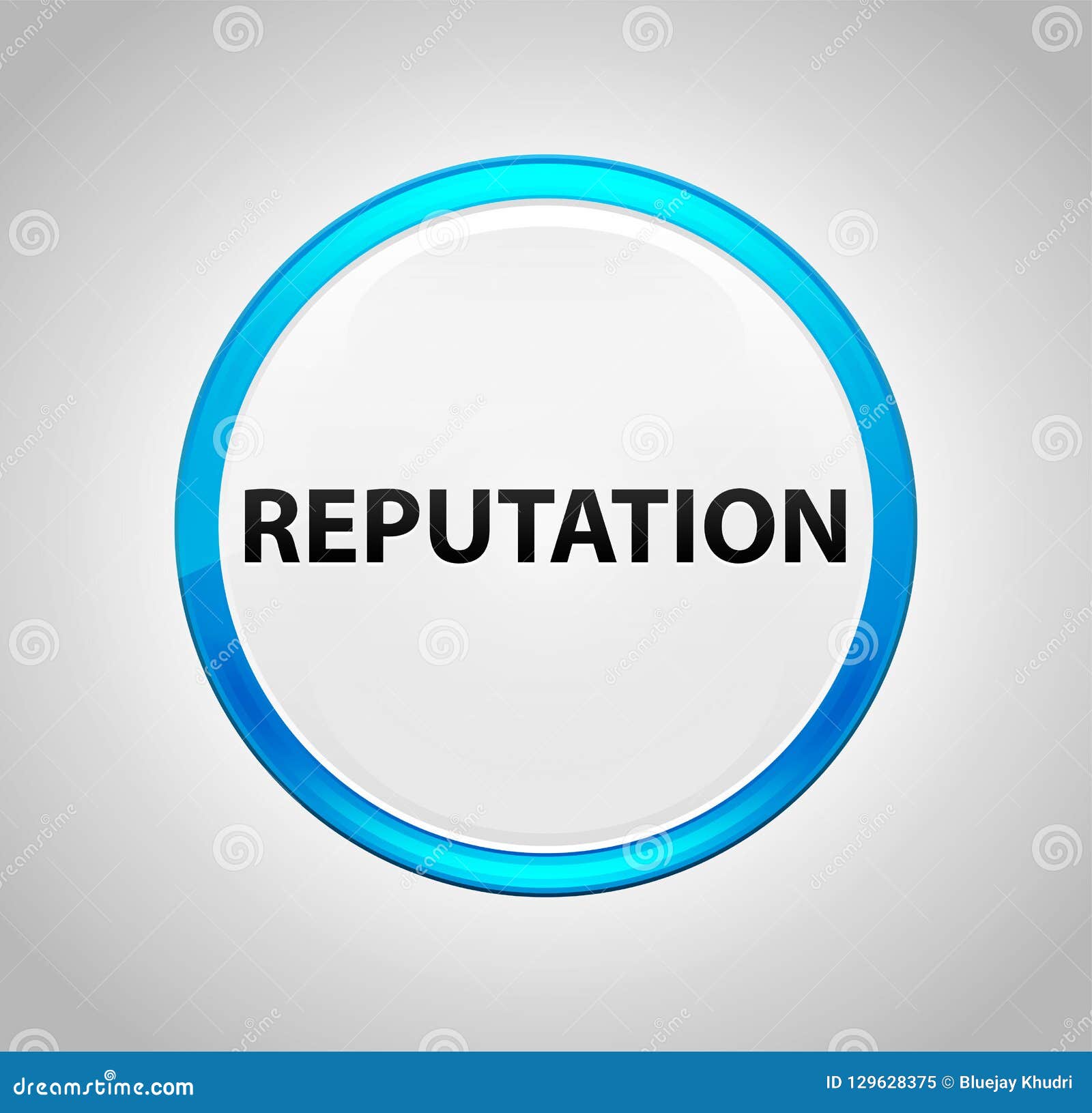 Reputation Round Blue Push Button Stock Illustration - Illustration of ...