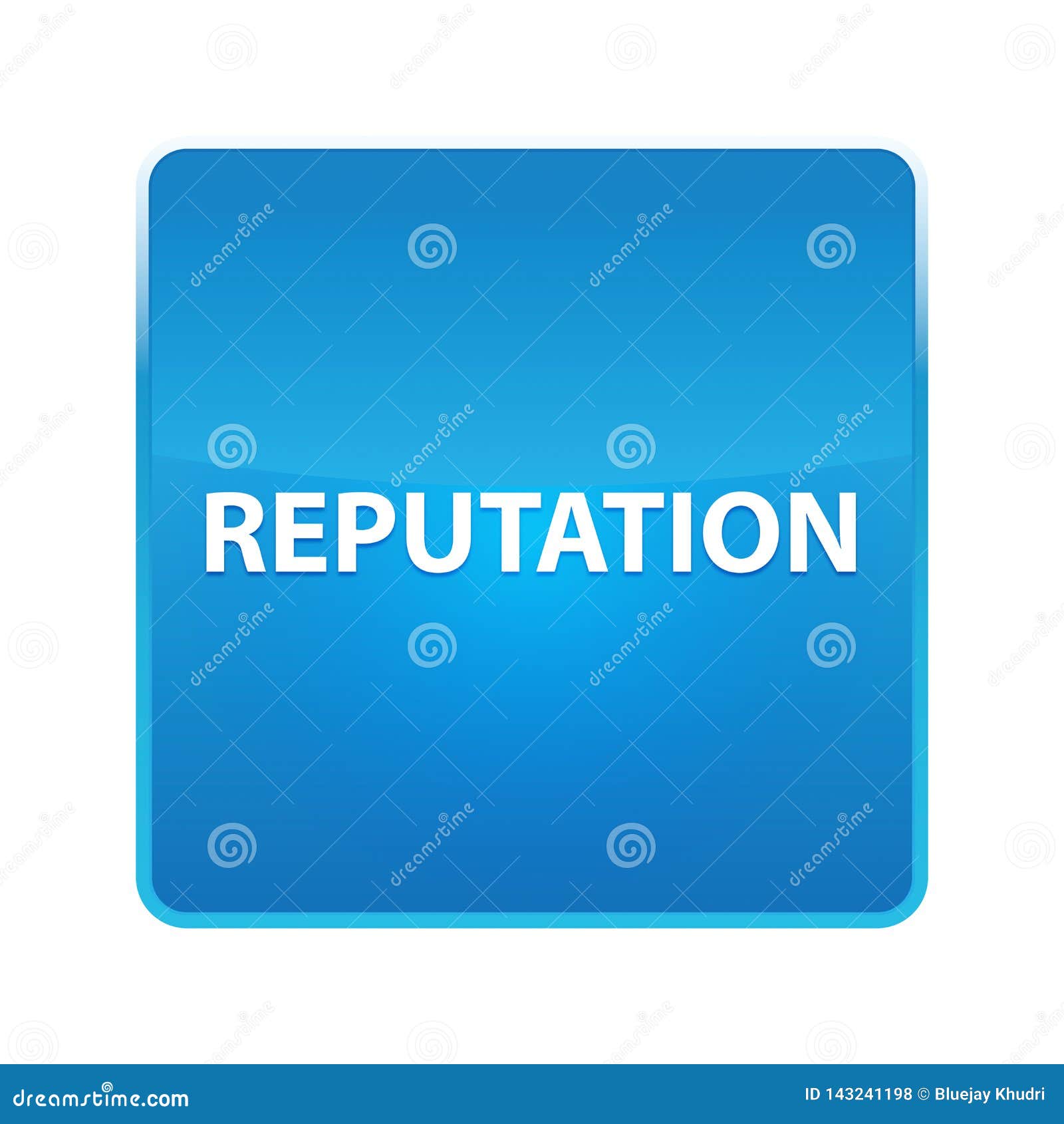 Reputation Shiny Blue Square Button Stock Illustration - Illustration ...