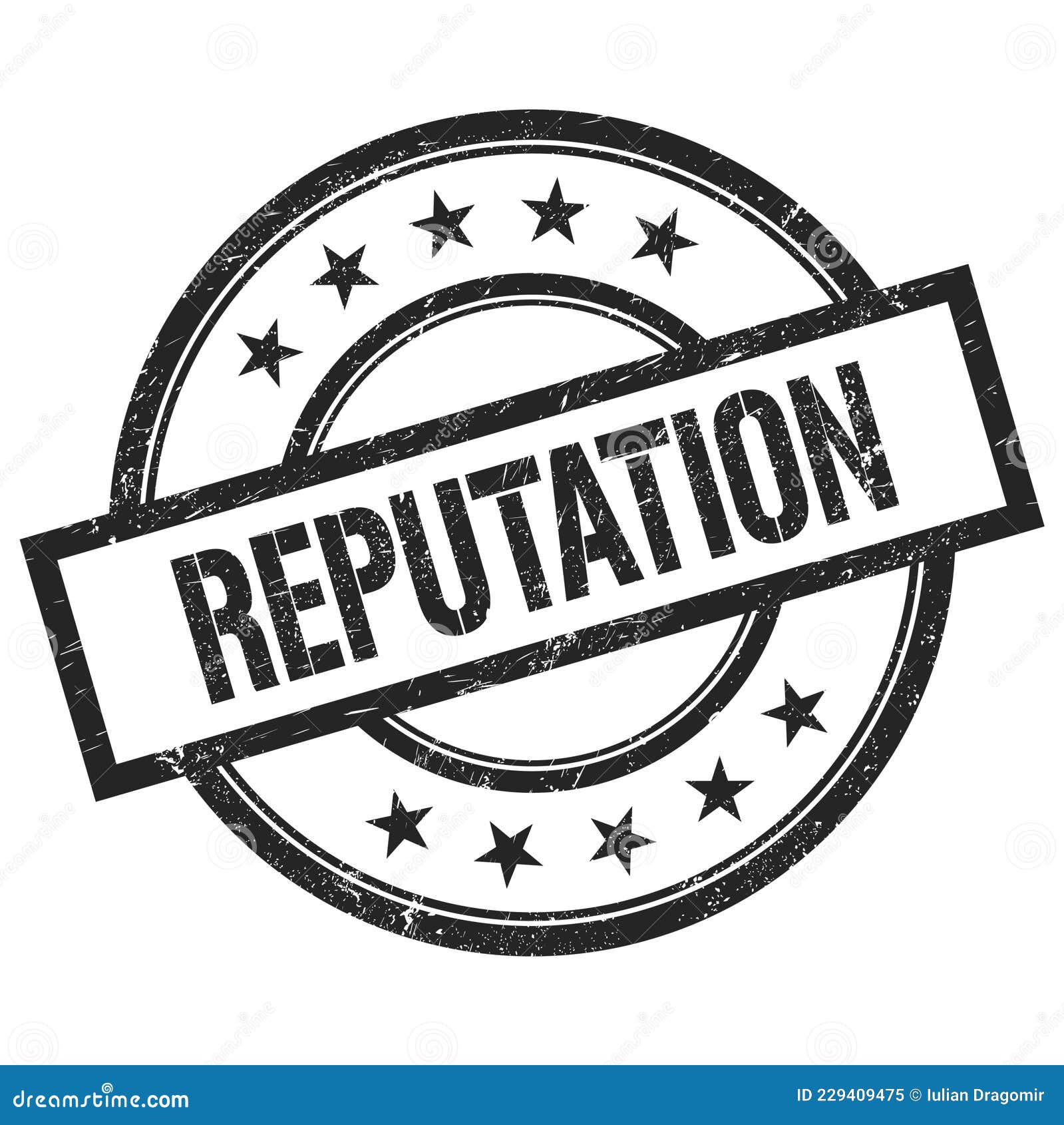 REPUTATION Text Written on Black Vintage Round Stamp Stock Illustration ...