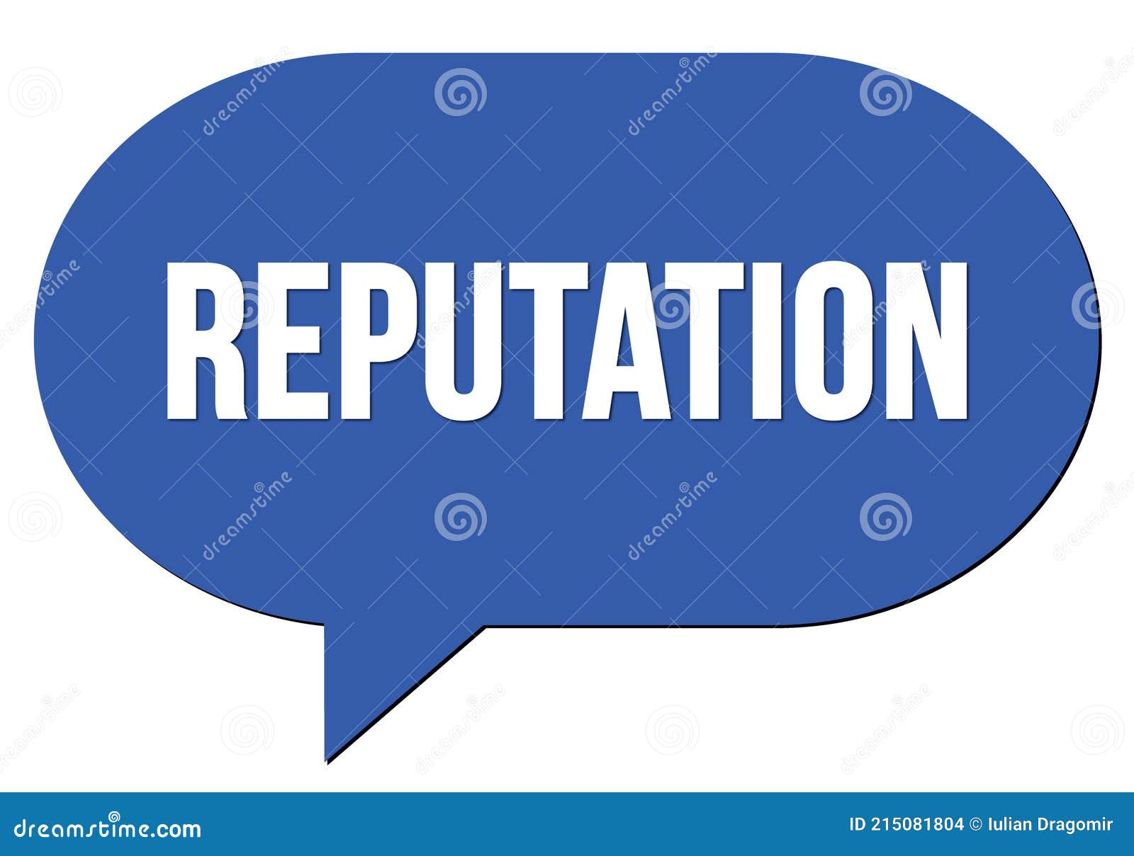 REPUTATION Text Written in a Blue Speech Bubble Stock Illustration ...