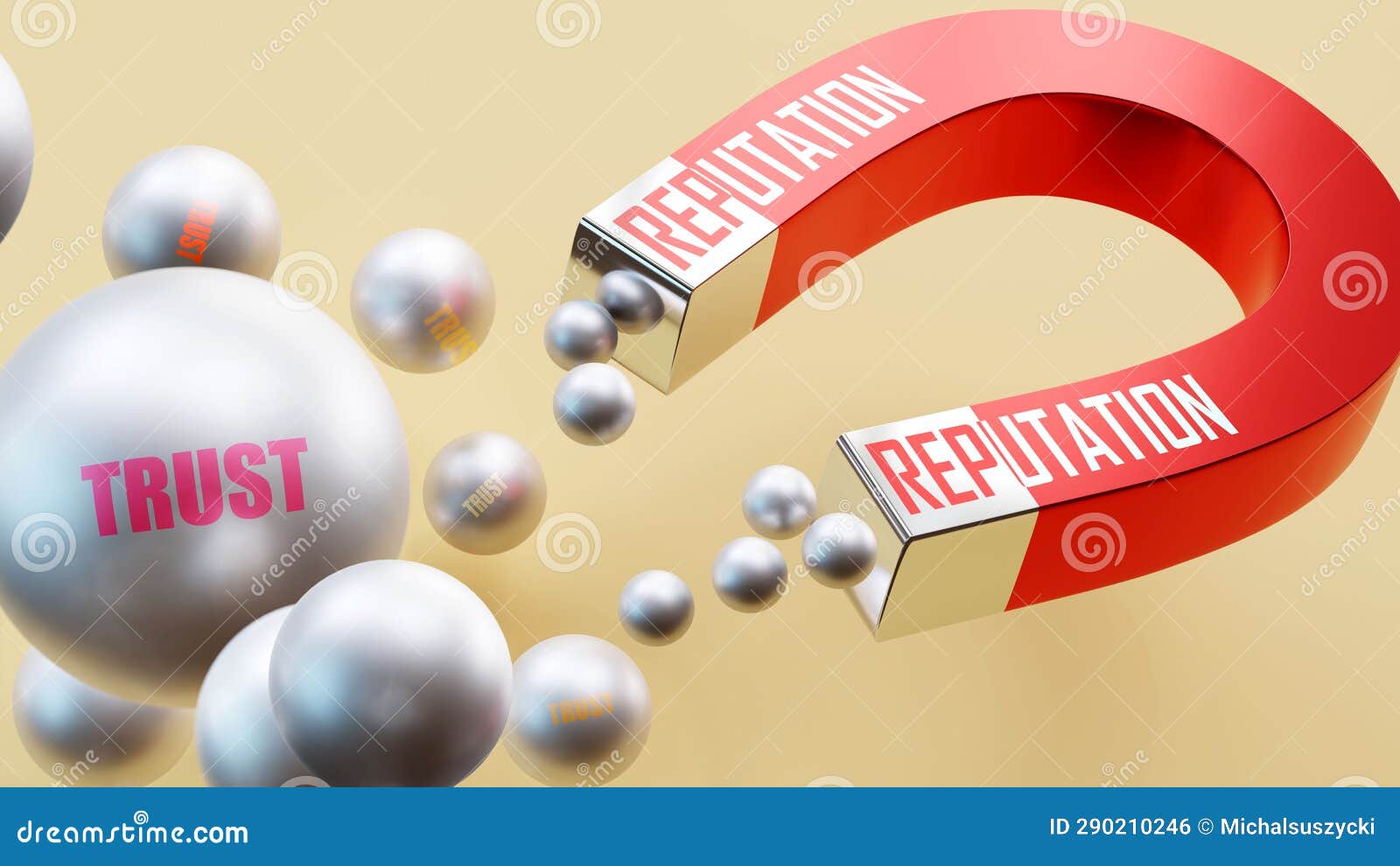 Reputation Which Brings Trust. a Magnet Metaphor in Which Reputation ...