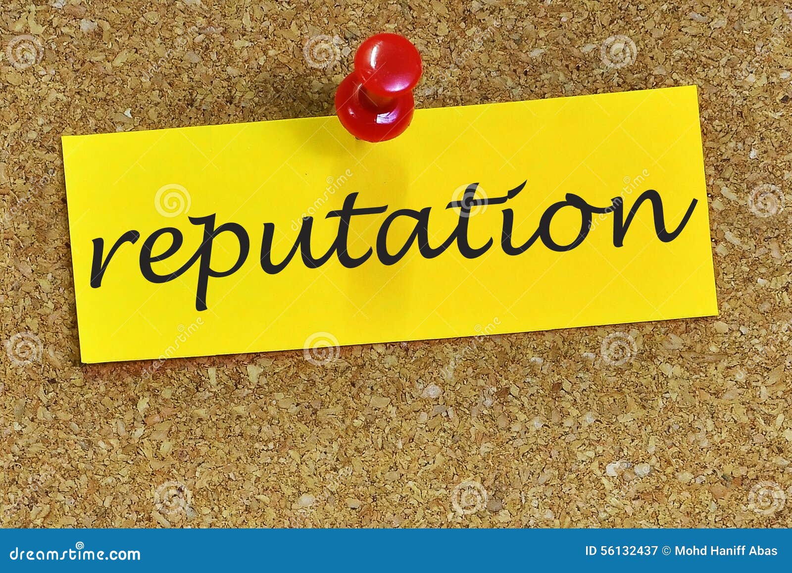 Reputation Word on Notepaper with Cork Background Stock Image - Image ...