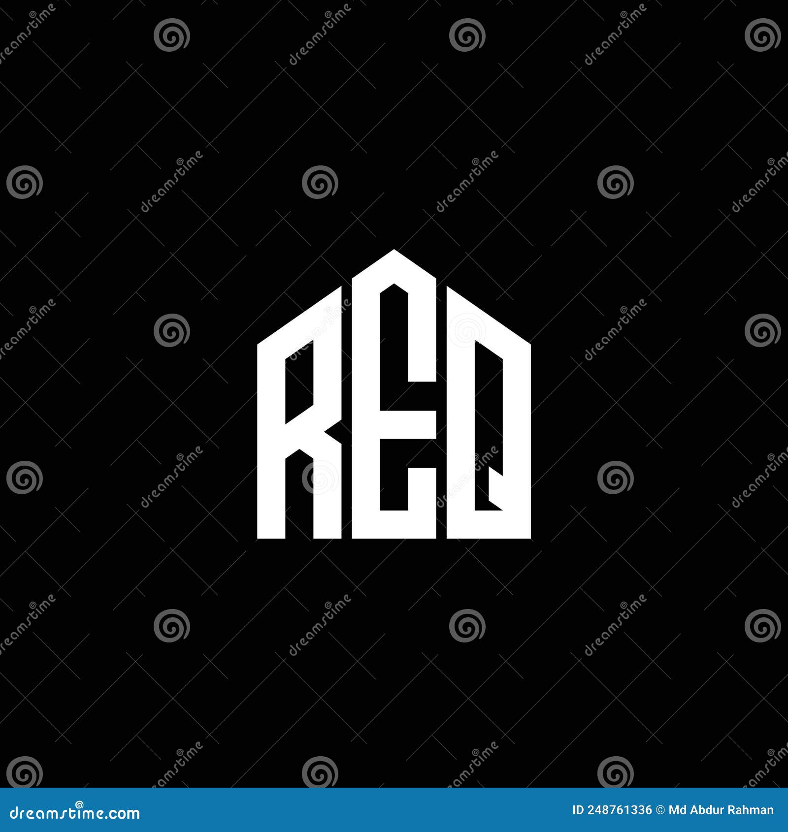 REQ Letter Logo Design On BLACK Background. REQ Creative Initials ...