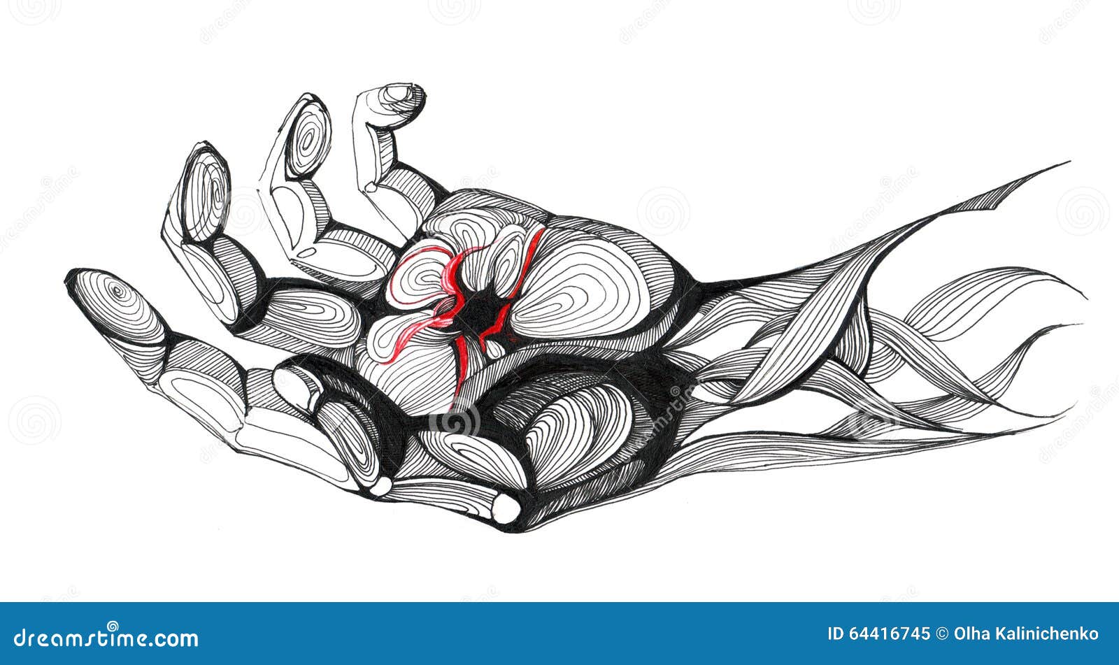 Bloody Wound. Realistic Torn Gash. Skin Incision With Blood, Pain Of ...