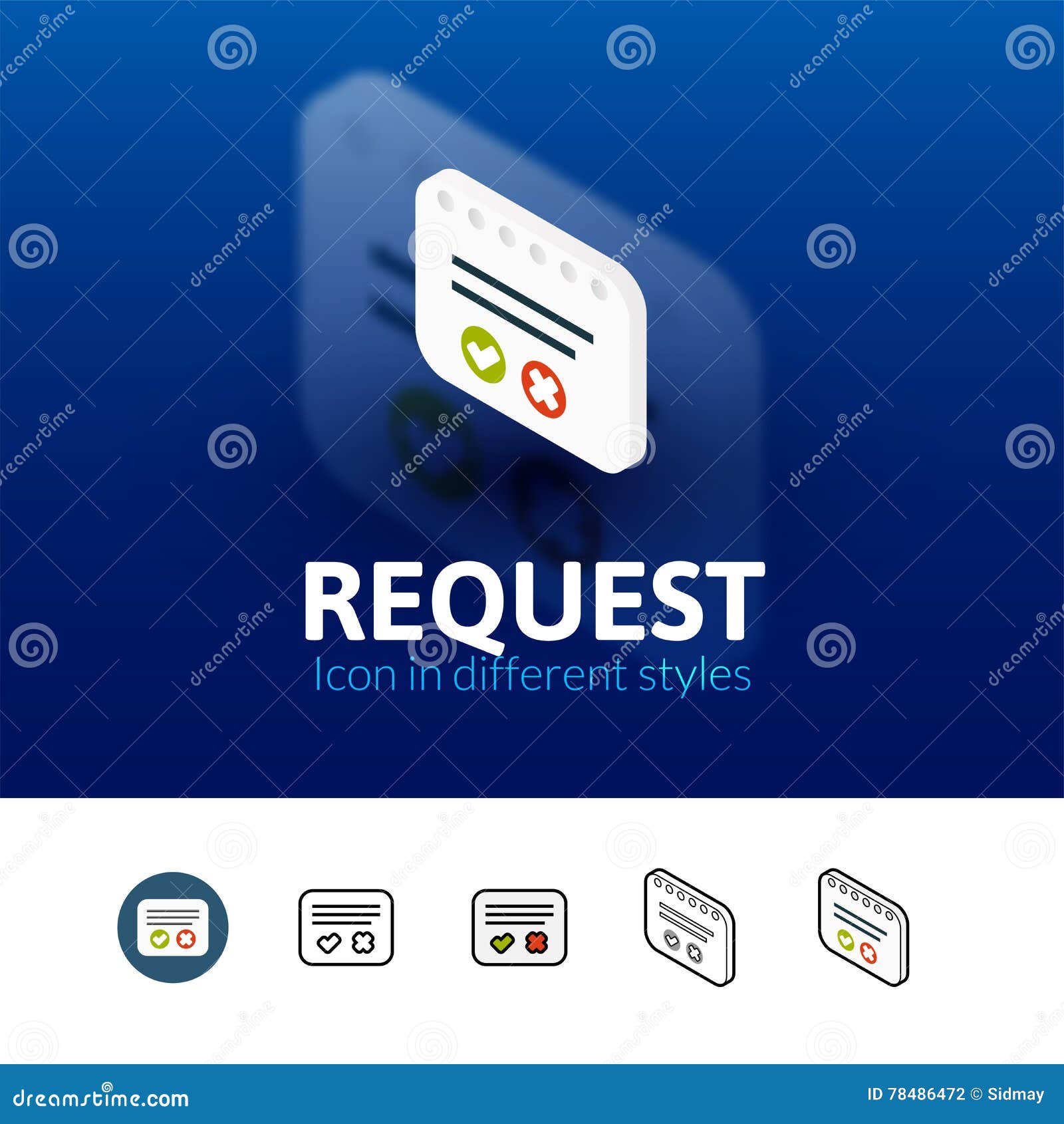 Request Icon in Different Style Stock Vector - Illustration of accept ...