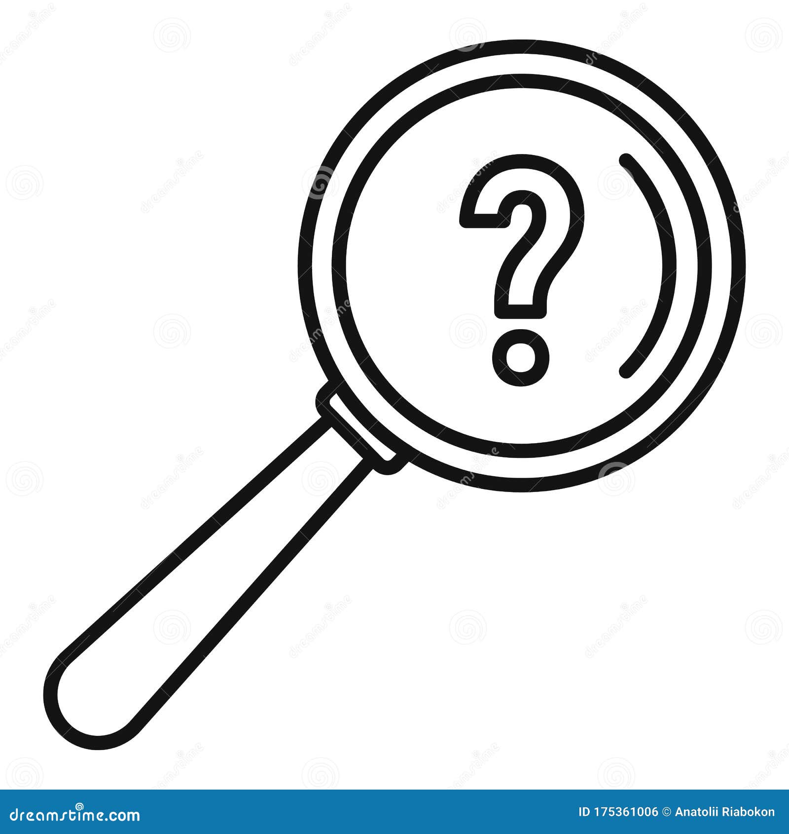 Magnifier Question Mark Outline Icon. Symbol, Logo Illustration For ...