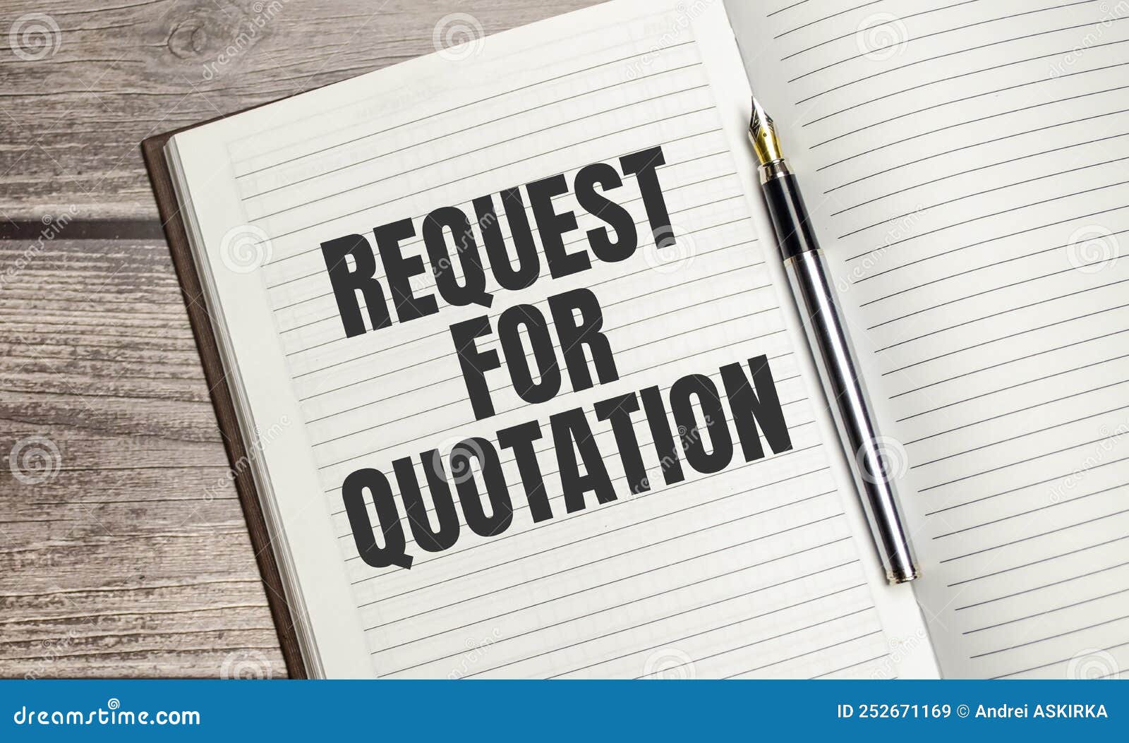 Request for Quotation Words on Brown Diary Stock Image - Image of grey ...