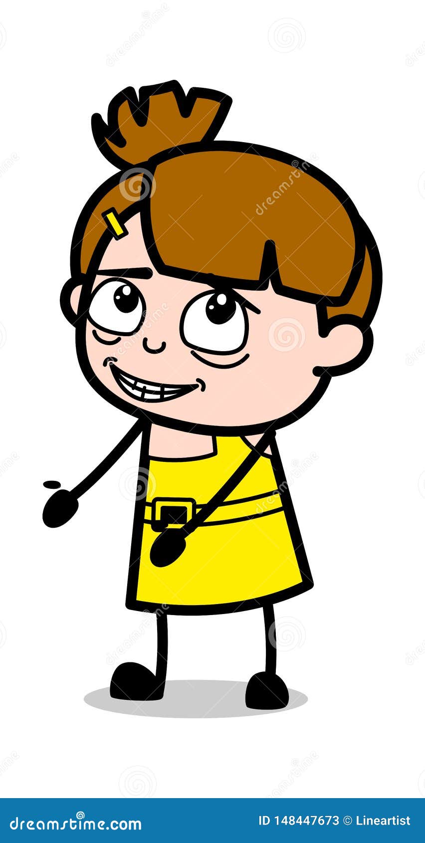 Requesting - Cute Girl Cartoon Character Vector Illustration Stock ...