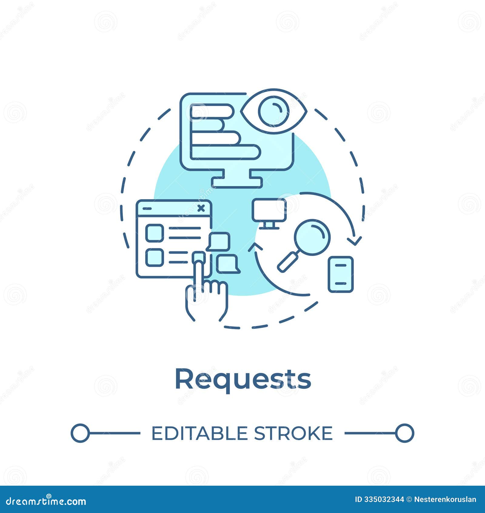 Requests Soft Blue Concept Icon Stock Vector - Illustration of icon ...