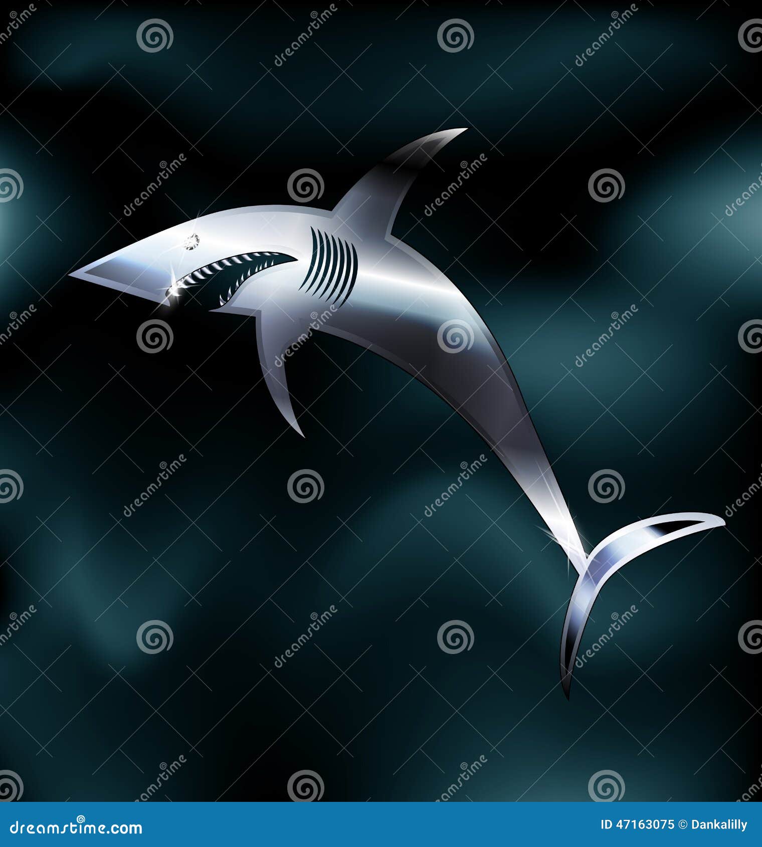 Requin de bijou illustration de vecteur. Illustration du métal - 47163075