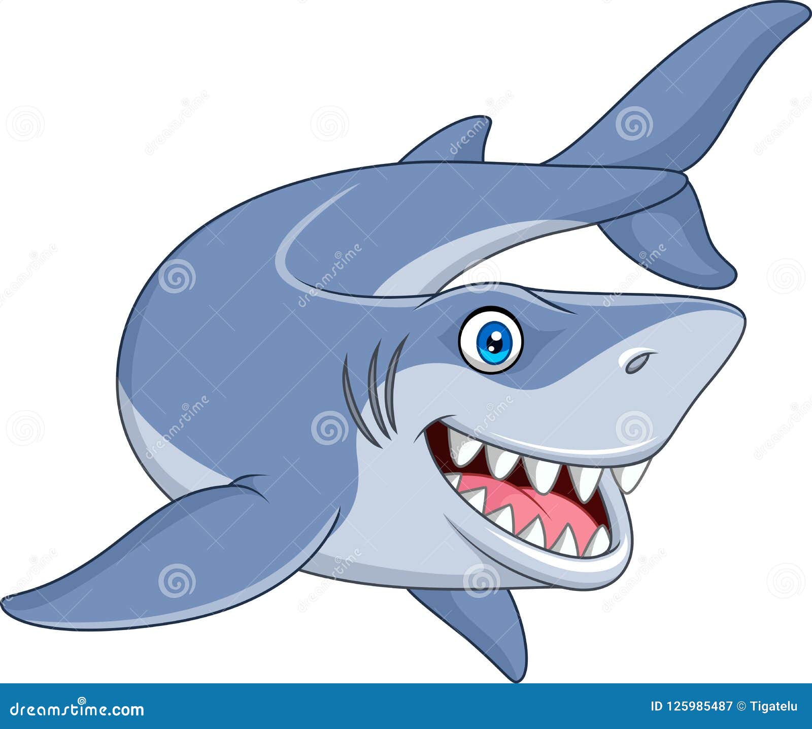 Requin De Sourire De Dessin Animé Illustration de Vecteur ...