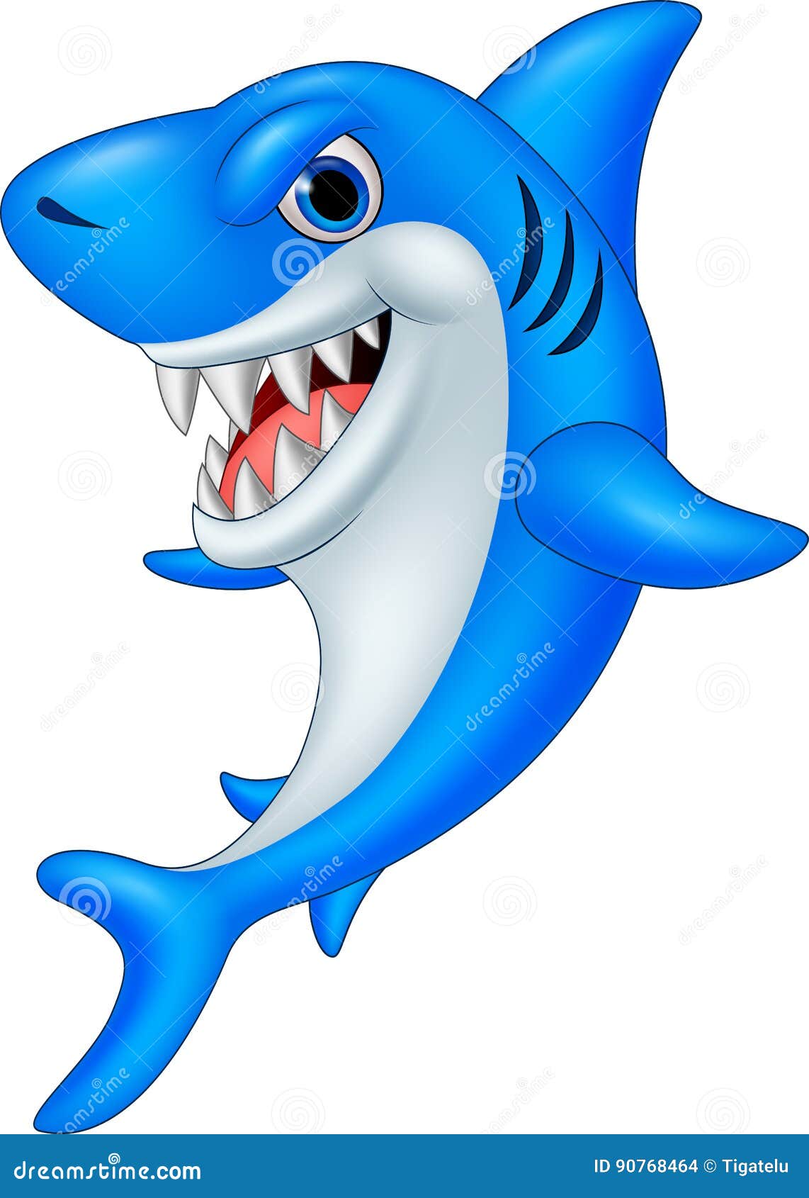 Requin Drôle De Dessin Animé Illustration de Vecteur - Illustration du ...