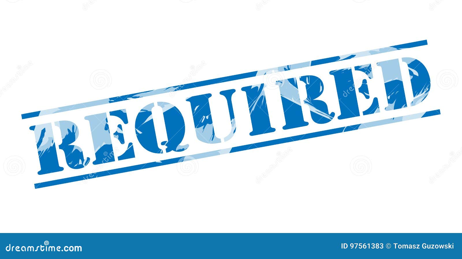 Required blue stamp stock illustration. Illustration of symbol - 97561383